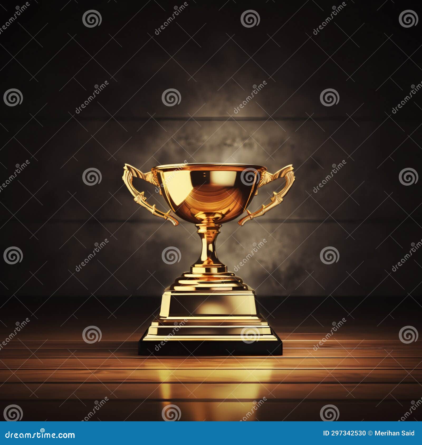 Golden and Shiny Trophy, AI Generative. Stock Photo - Image of reward ...