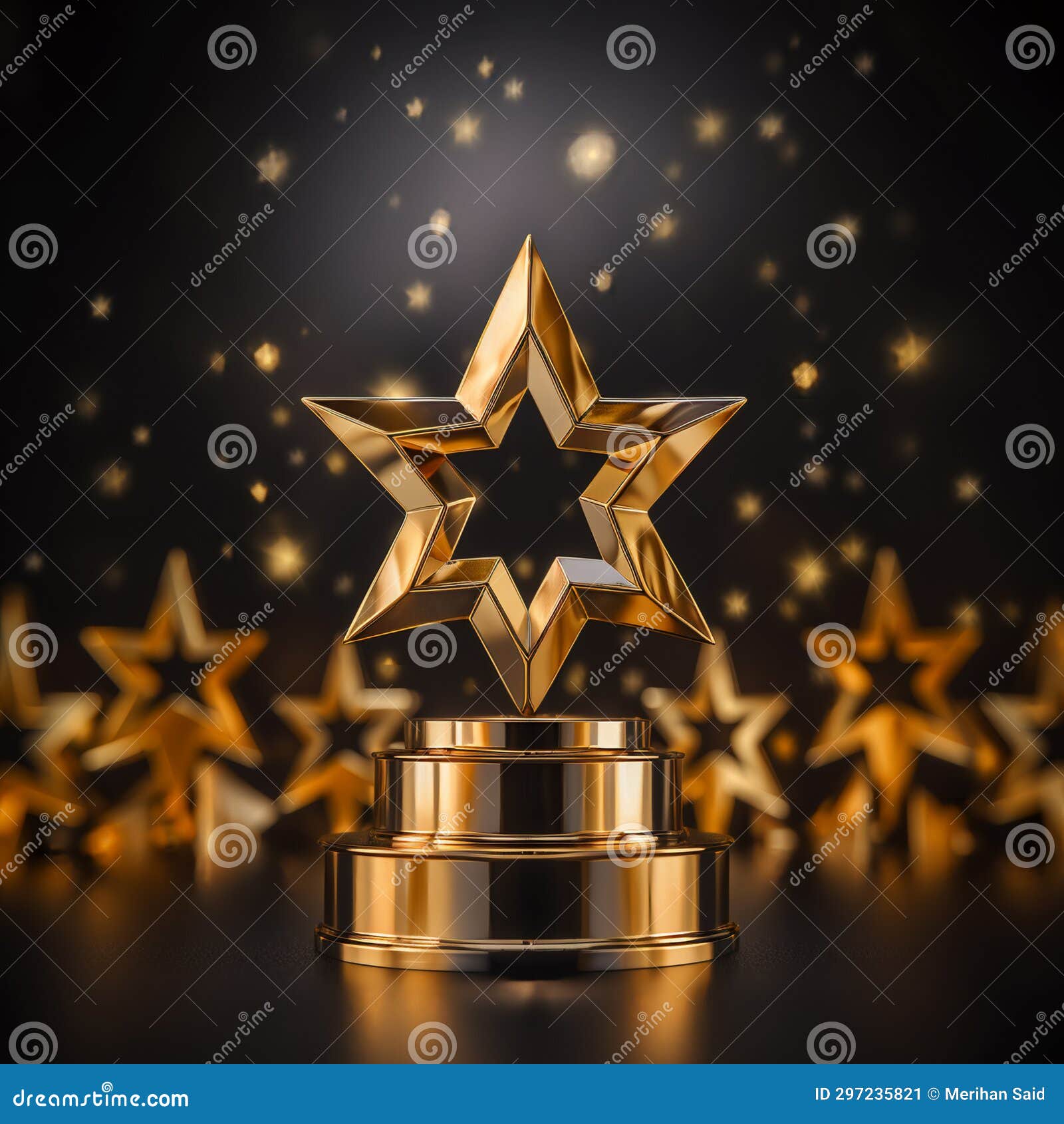 Golden and Shiny Trophy on the Podium, AI Generative Stock Image ...