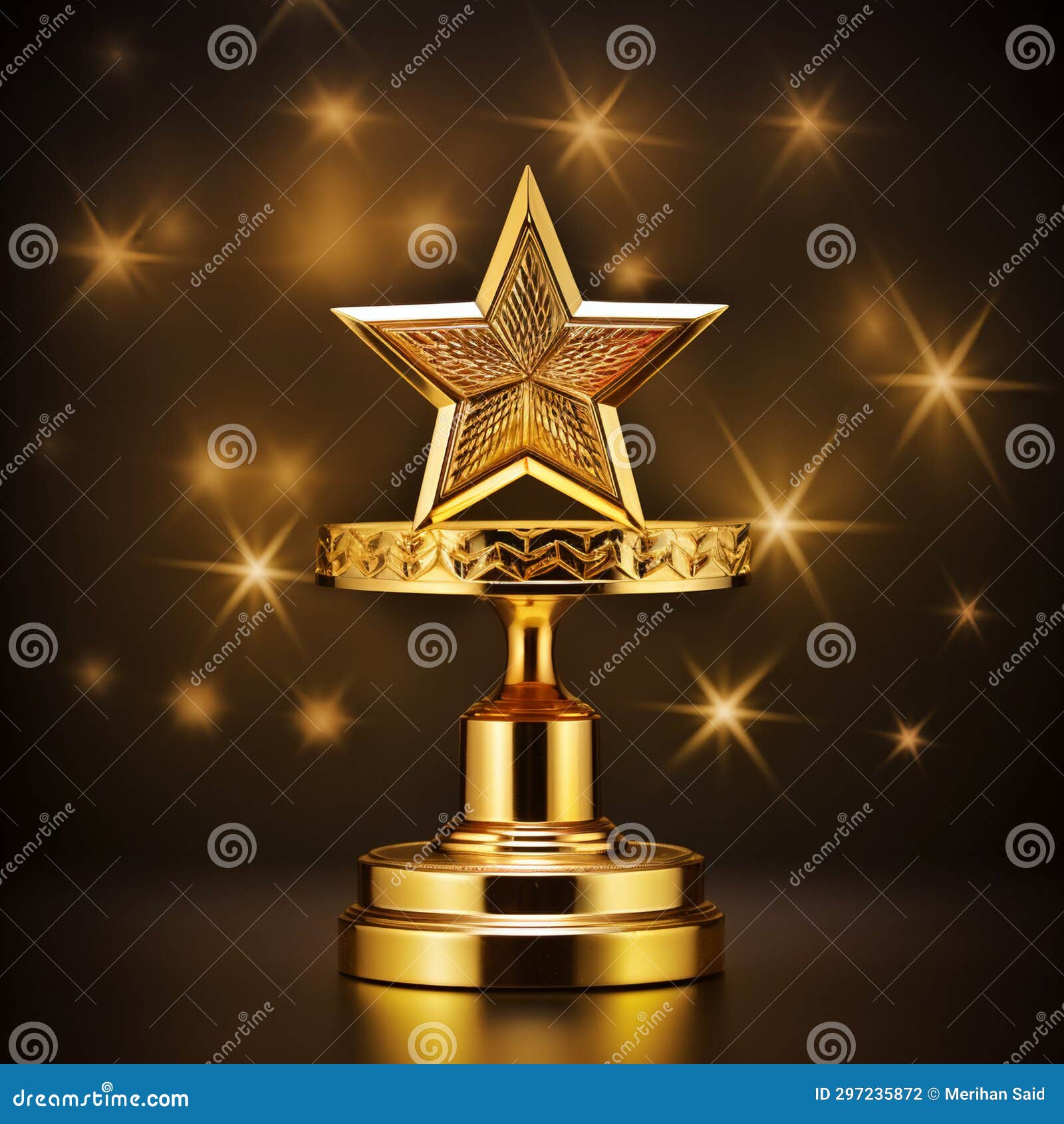 Golden and Shiny Trophy on the Podium, AI Generative Stock Illustration ...