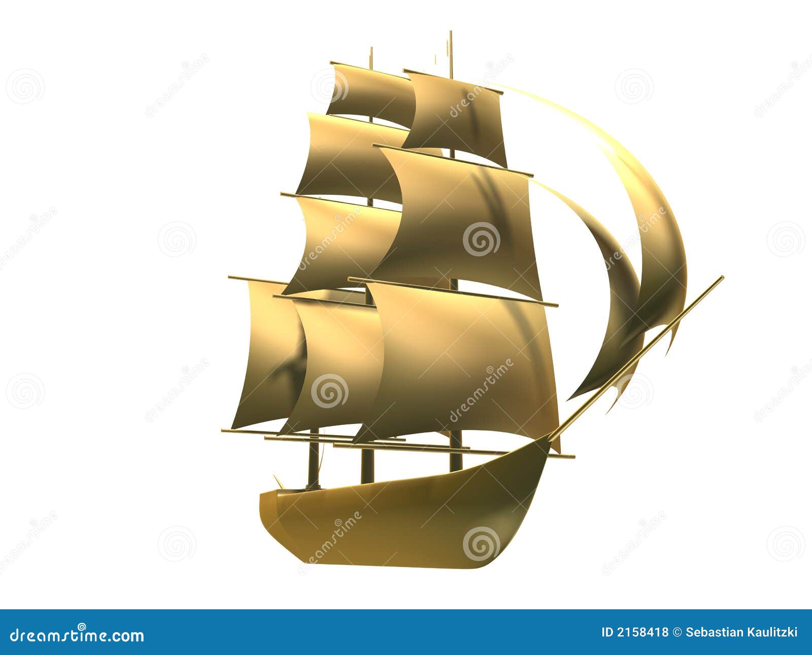 Golden ship stock illustration. Illustration of style - 2158418