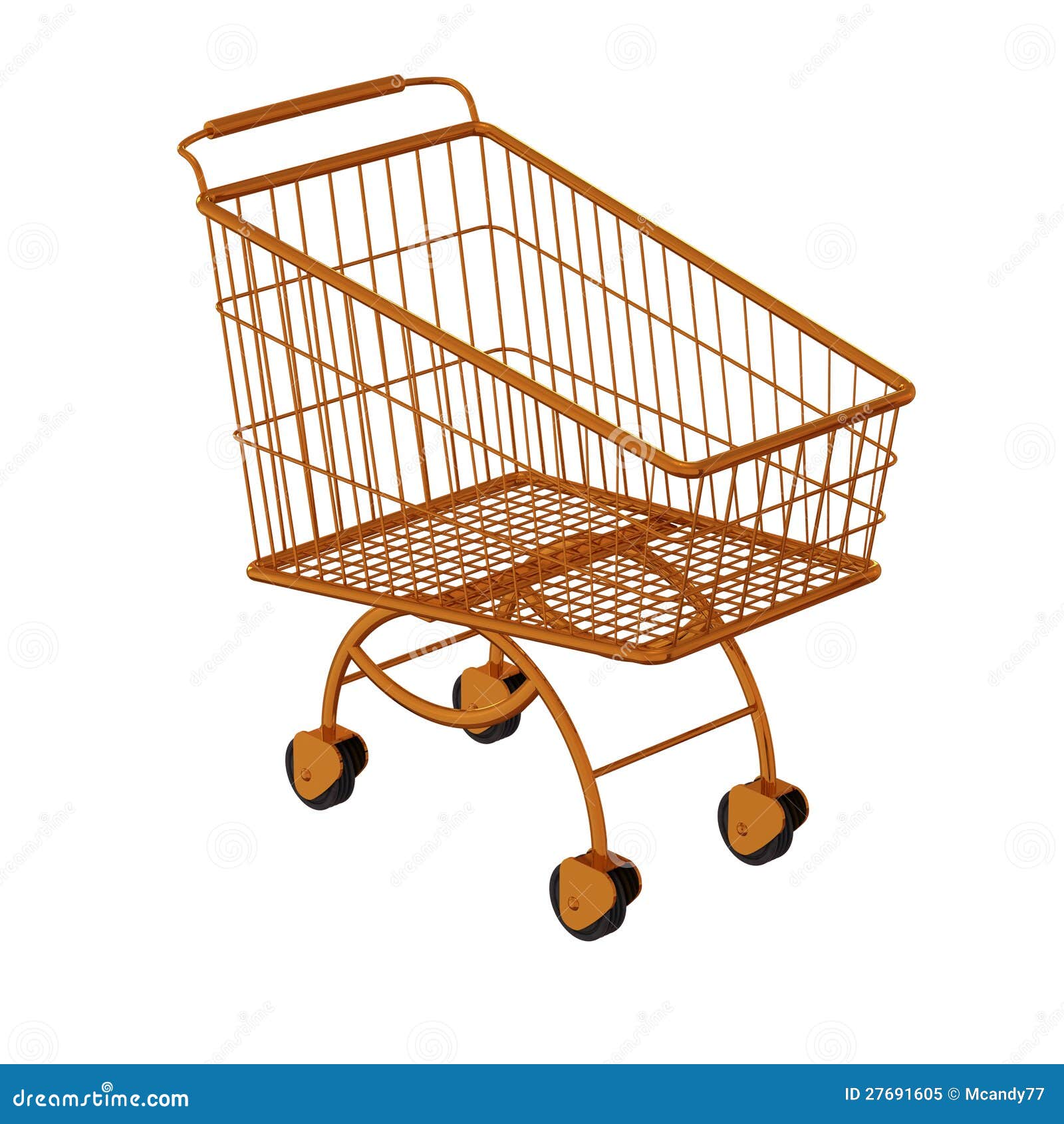 Golden shopping cart. stock illustration. Illustration of order - 27691605