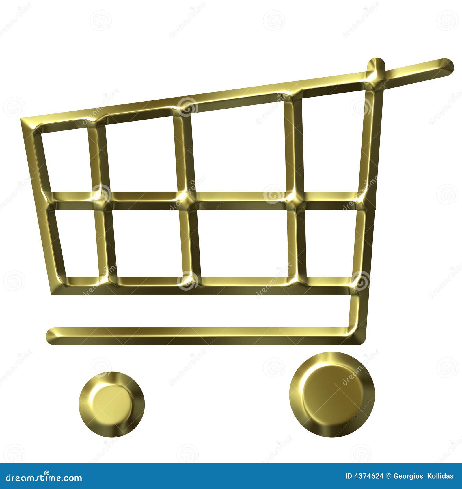Golden Shopping Cart stock illustration. Illustration of shopping - 4374624