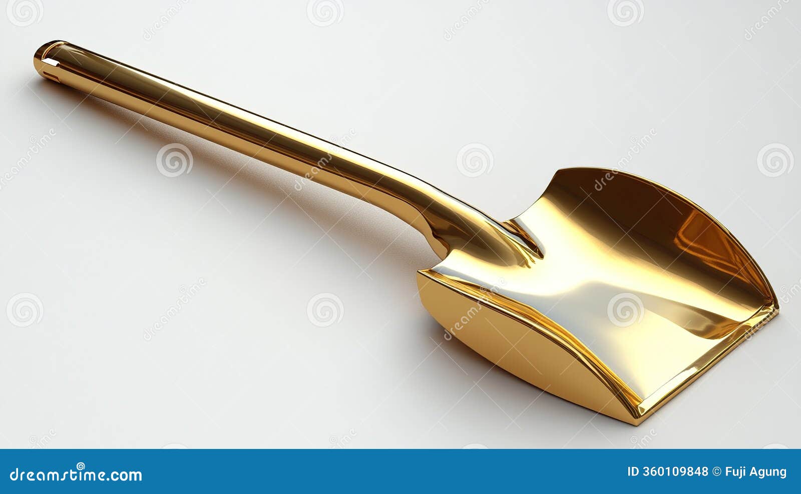 Golden Shovel Set Foreshortening 3d Illustration Royalty-Free Stock ...