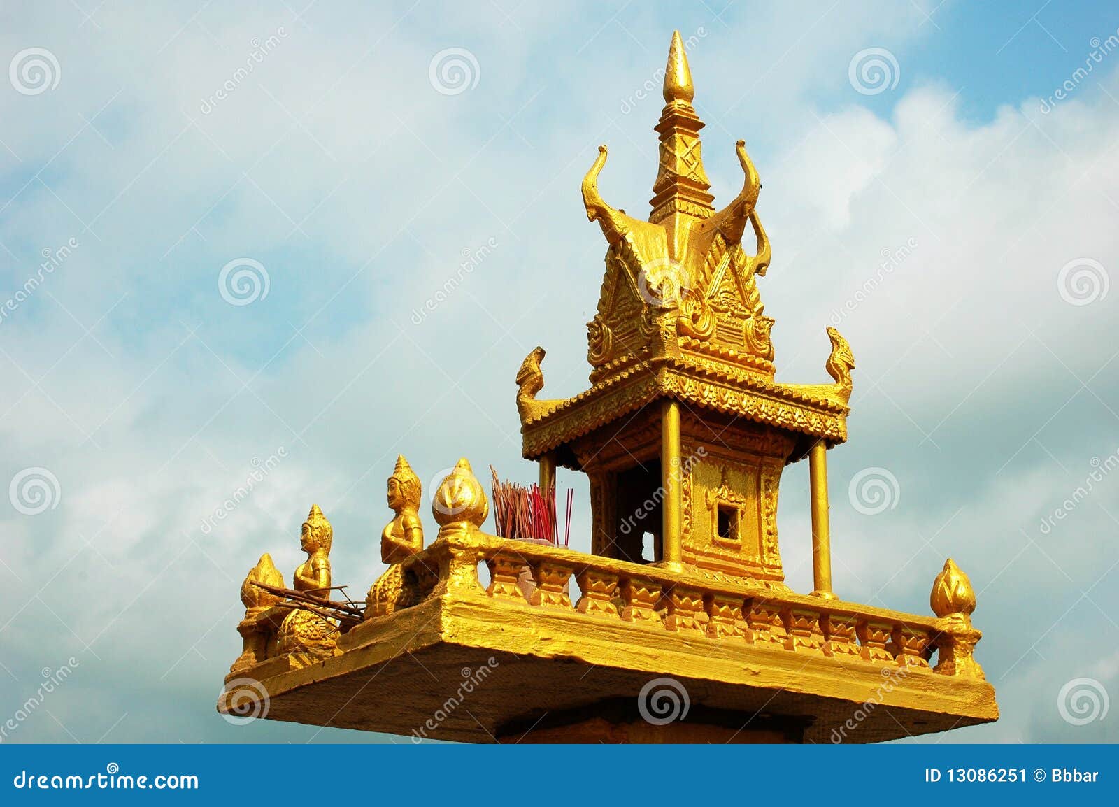 Golden shrine in cambodia stock image. Image of background - 13086251