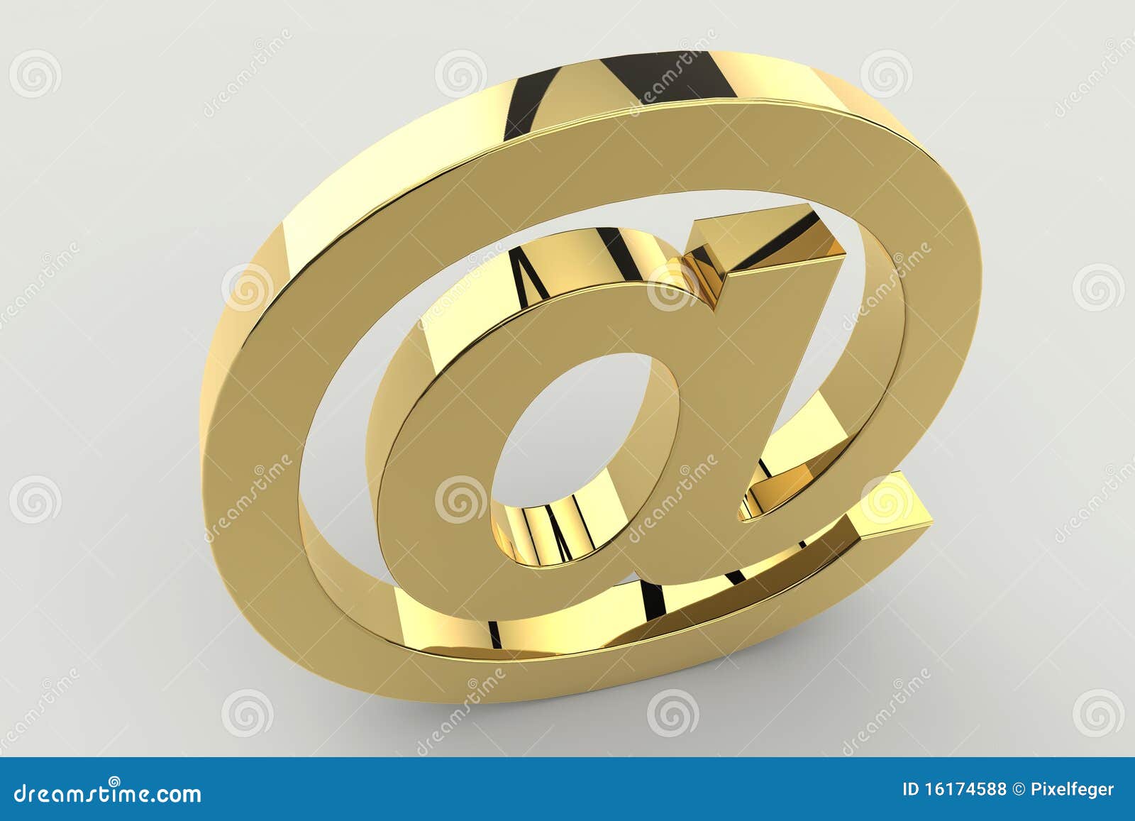 A golden at sign stock illustration. Illustration of symbol - 16174588