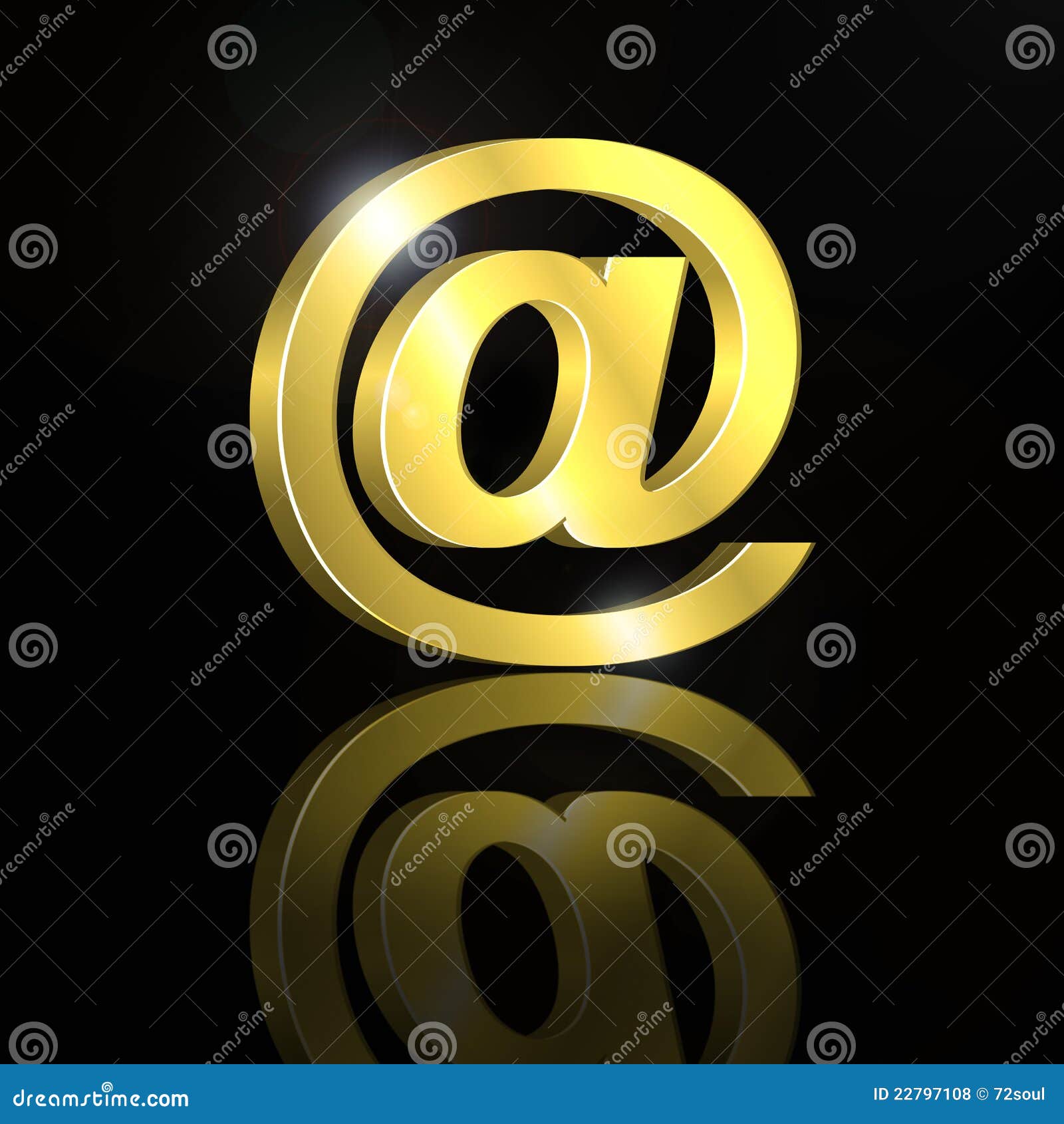 Golden at sign. stock illustration. Illustration of information - 22797108