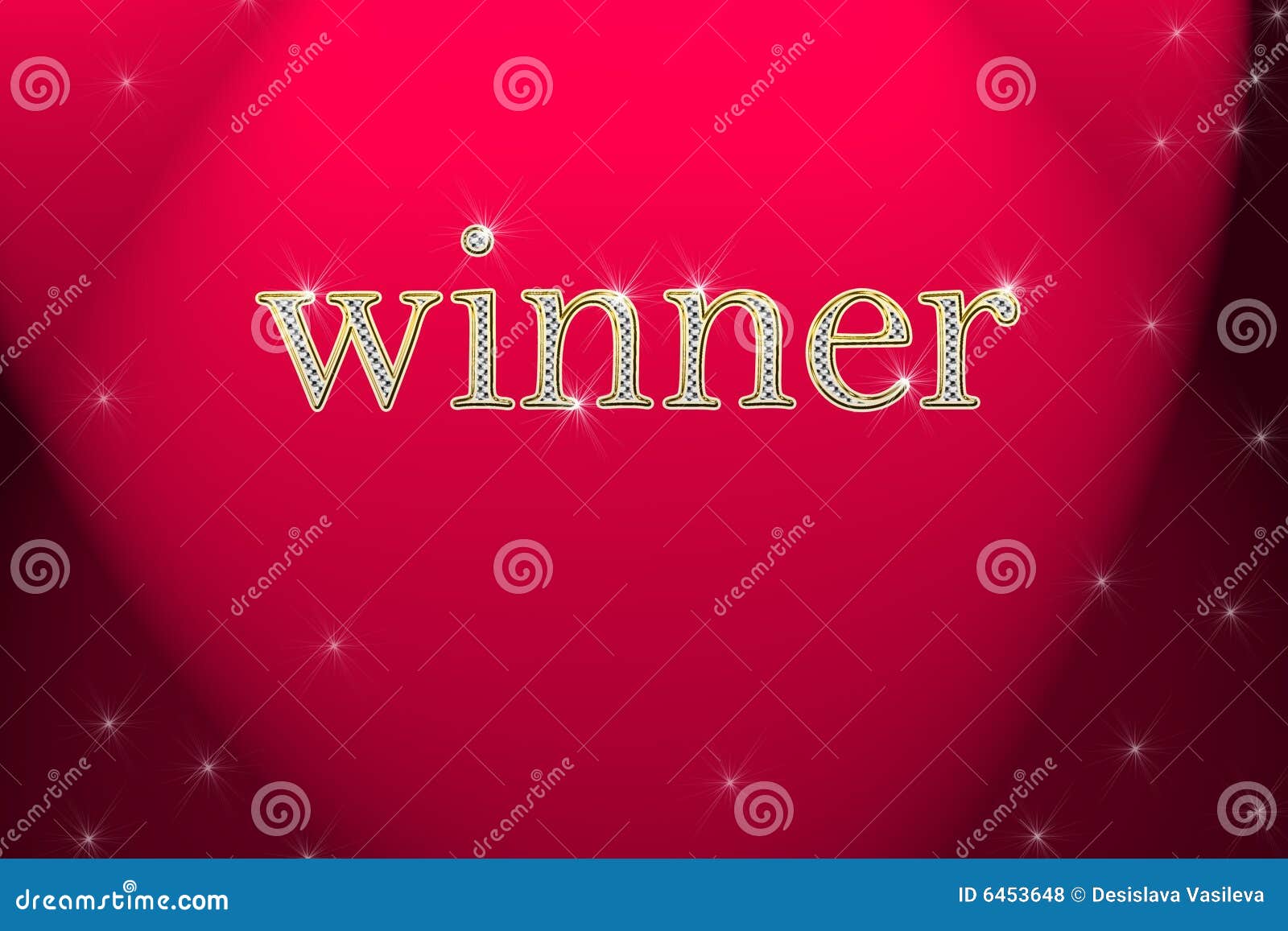 Golden Sign, Written Word Winner Stock Illustration - Illustration of ...