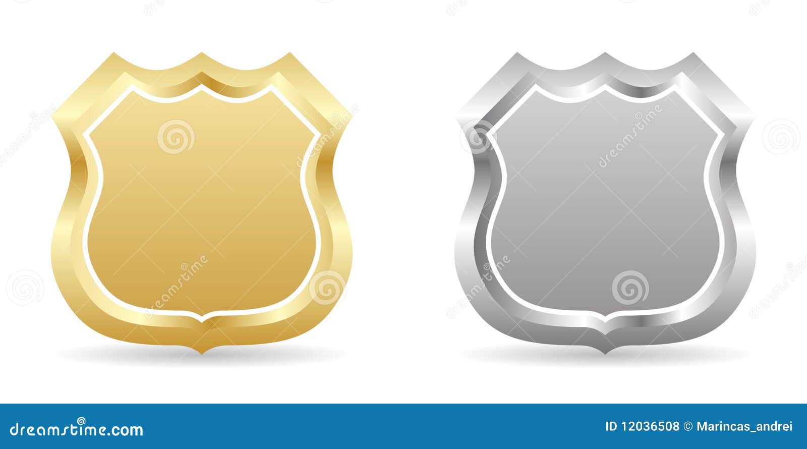 Golden and silver badges stock vector. Illustration of emblem - 12036508