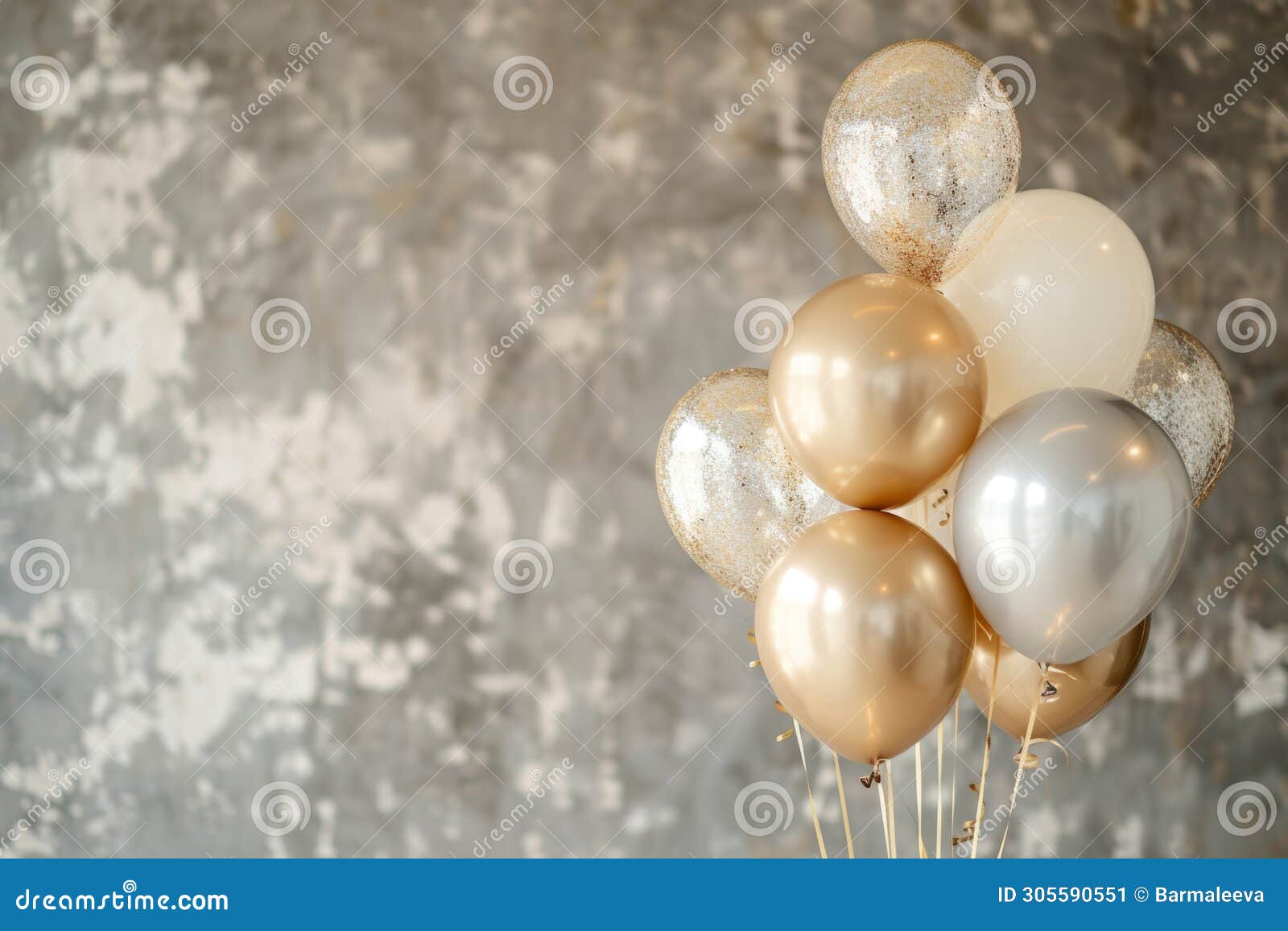 Golden and Silver Balloons. Festive Background Stock Image - Image of ...
