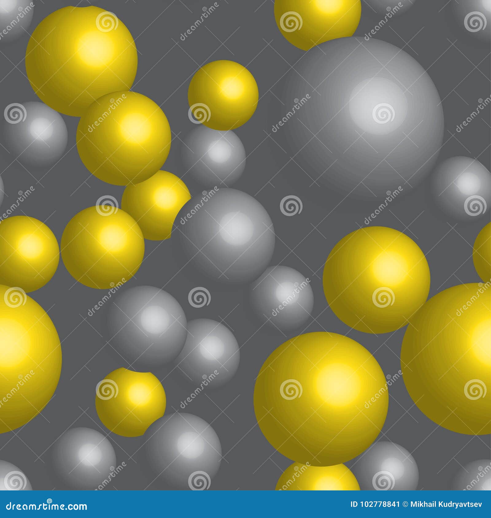 Golden and Silver Balls Seamless Pattern Stock Vector - Illustration of ...