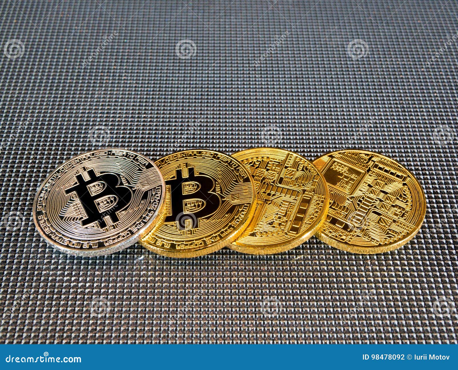 Golden and Silver Bitcoin on Abstract Background. Bitcoin ...
