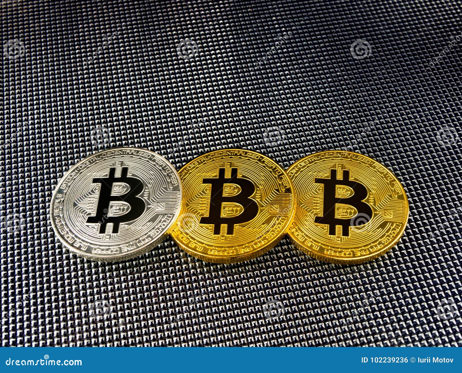 Golden and Silver Bitcoin on Abstract Background. Bitcoin ...