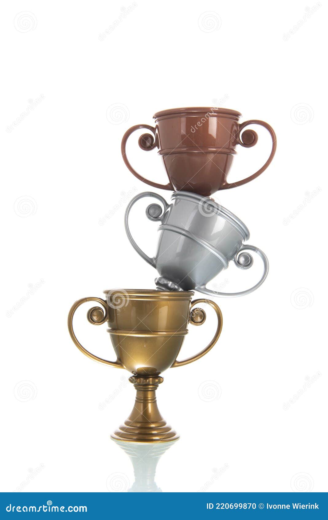 Golden, Silver and Bronze Cup Stock Photo - Image of metal, white ...
