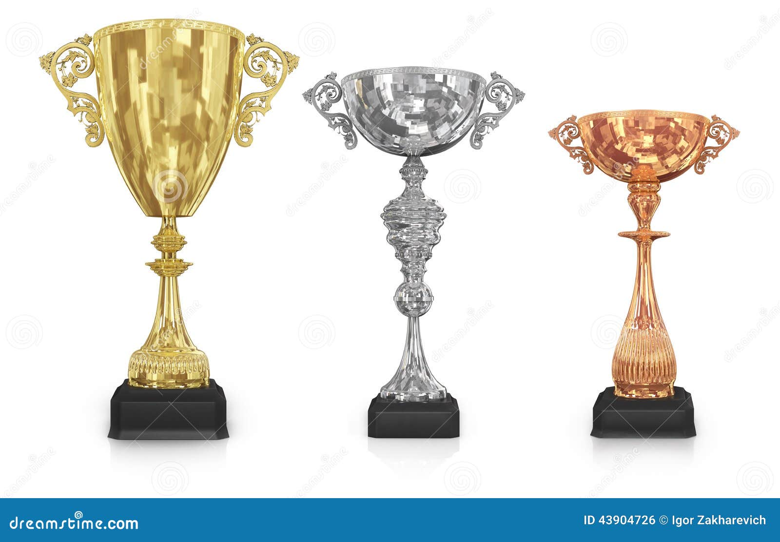 Golden,silver and Bronze Trophies Stock Photo - Image of sport ...