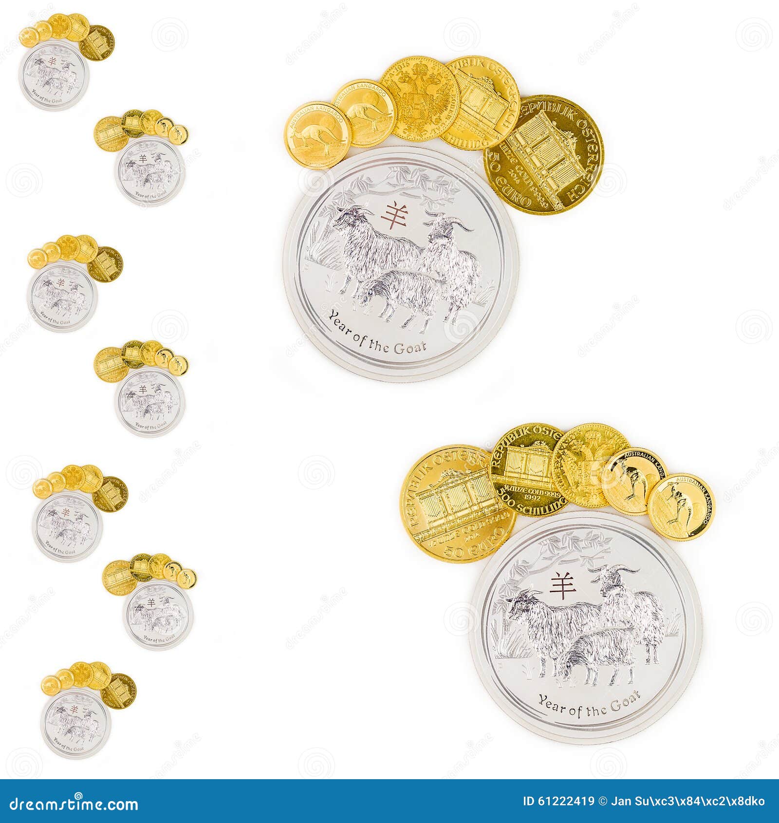 Golden and Silver Coins Forming Feet Stock Image - Image of ...