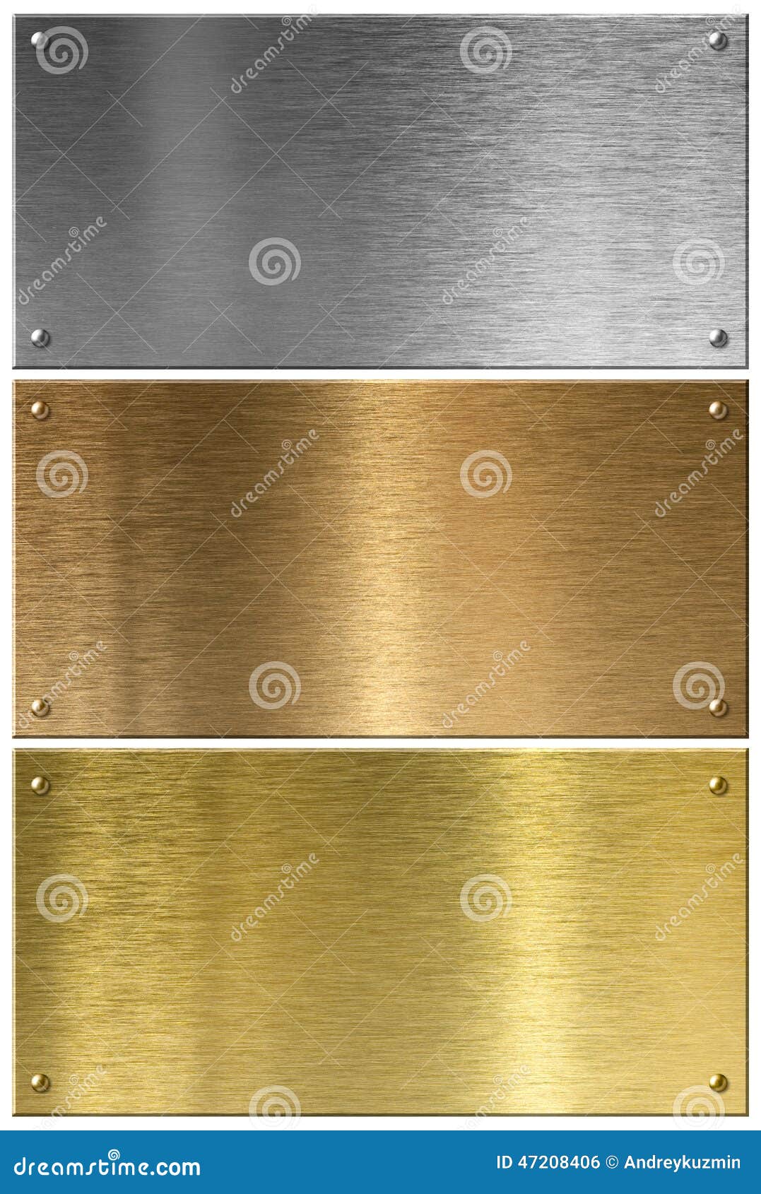 Golden, Silver and Copper Metal Plates Set Stock Photo - Image of ...