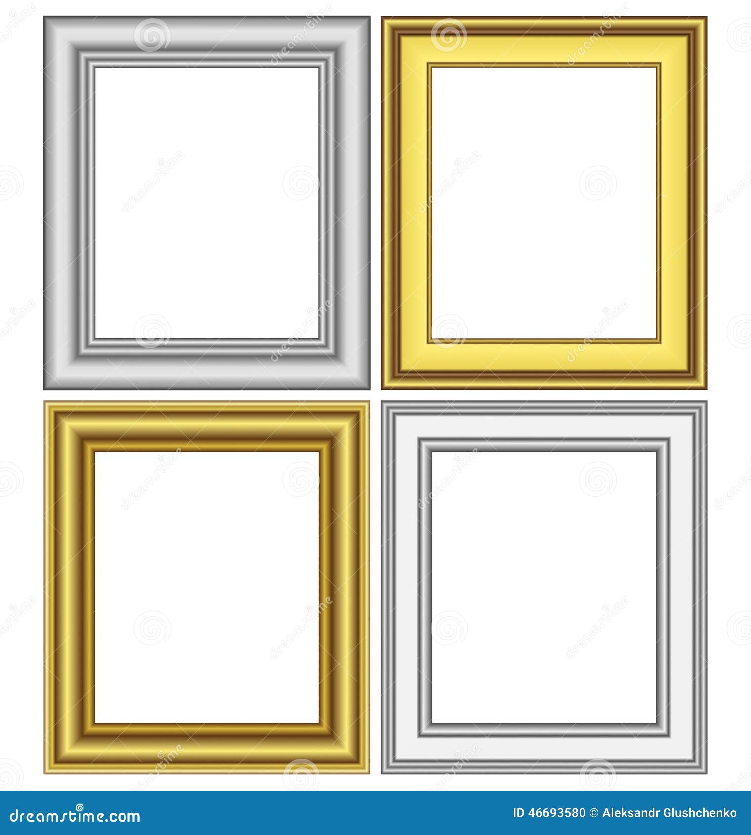 Golden and silver frames stock vector. Illustration of gallery - 46693580