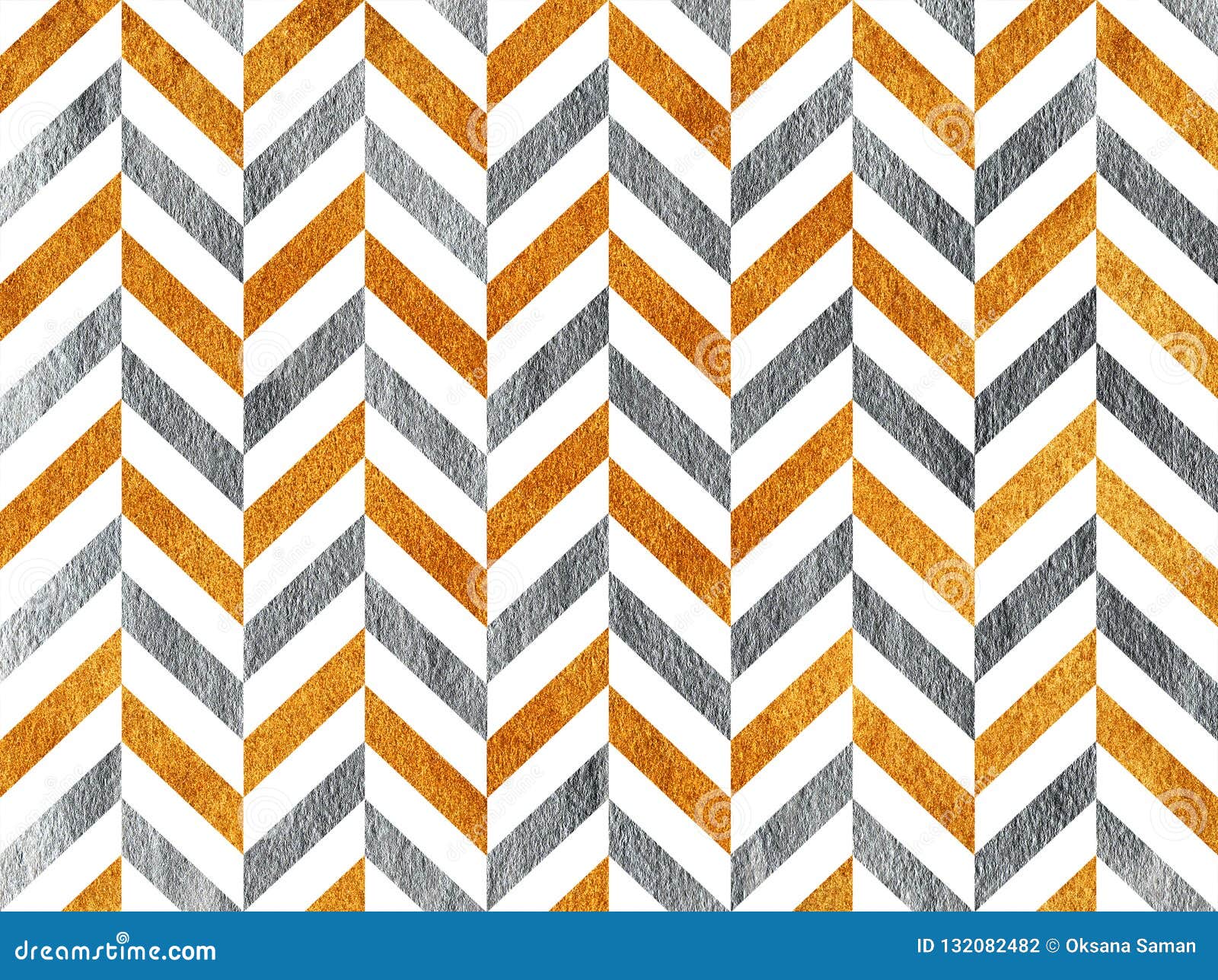 Golden and Silver Painted Background, Chevron Stock Illustration ...