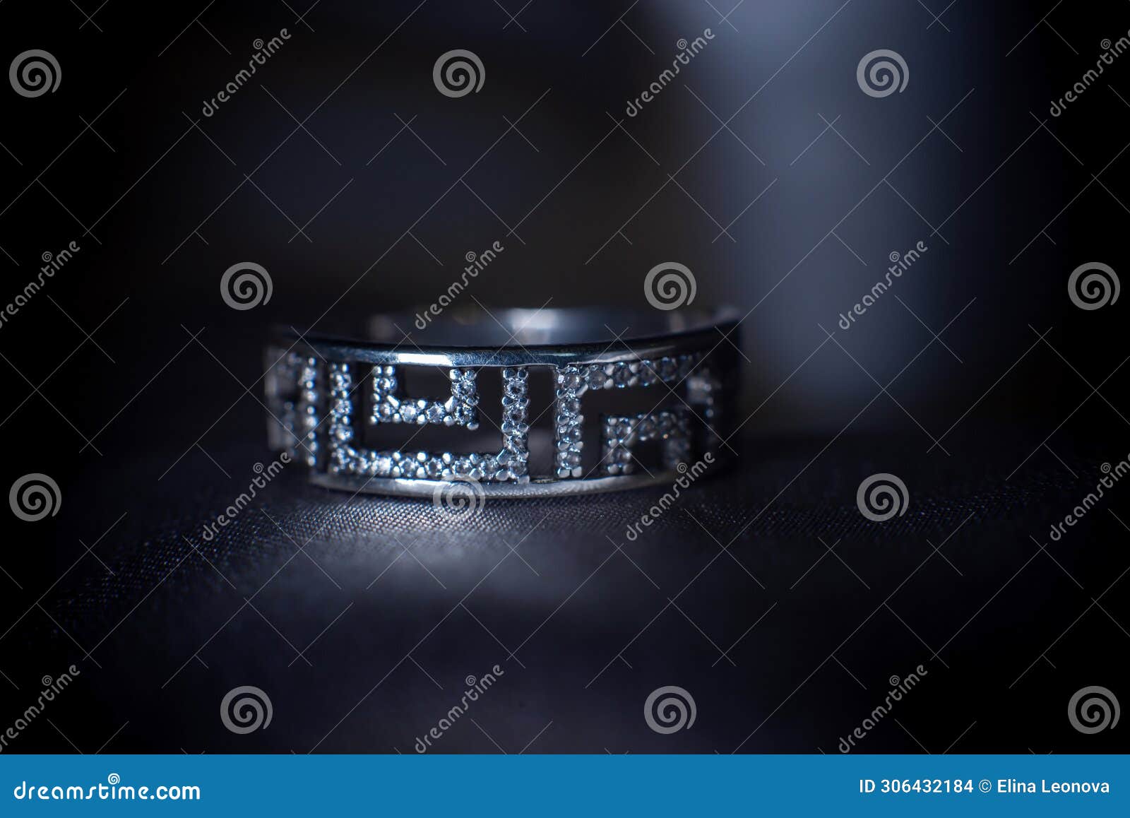 Luxury Golden, Silver Vintage Ring with Meander Pattern Stock Photo ...