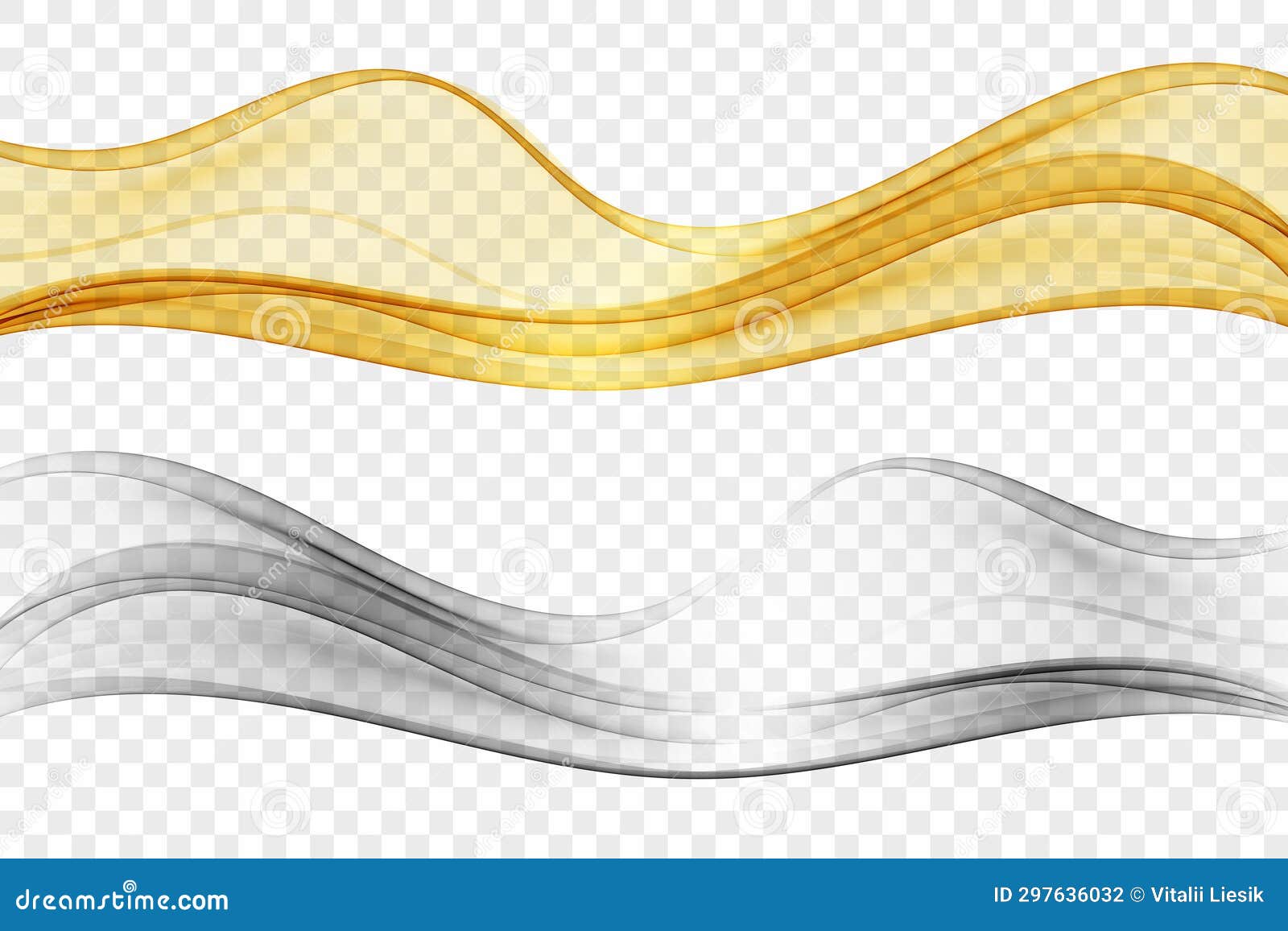 Golden and Silver Wave. Abstract Vector Wave Stream. Stock Vector ...