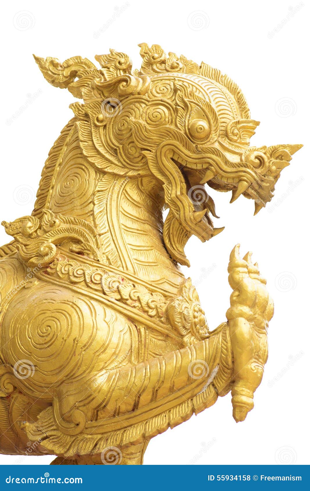 The Singha Lion Sculpture At The Viharn Of Wat Pratu Pong, Lampang ...