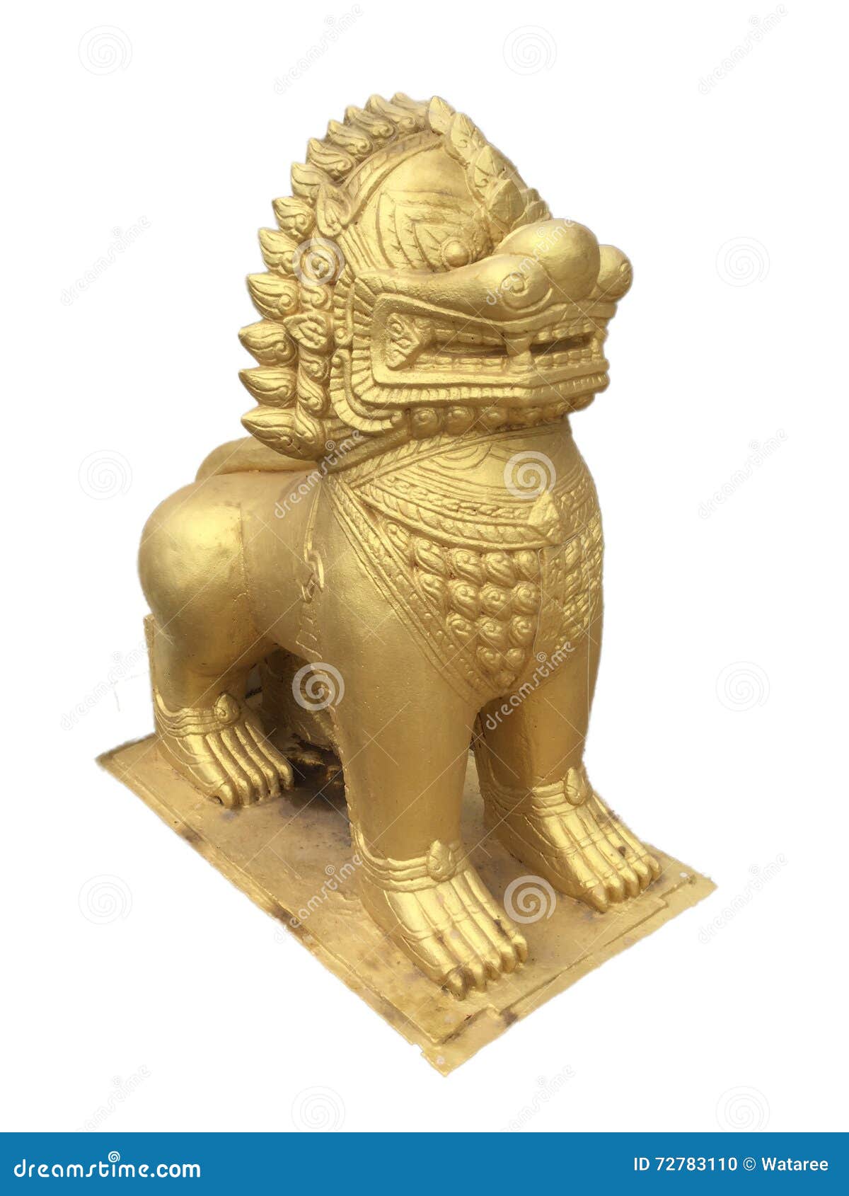 Golden Singha Lion on White Stock Photo - Image of peace, large: 72783110