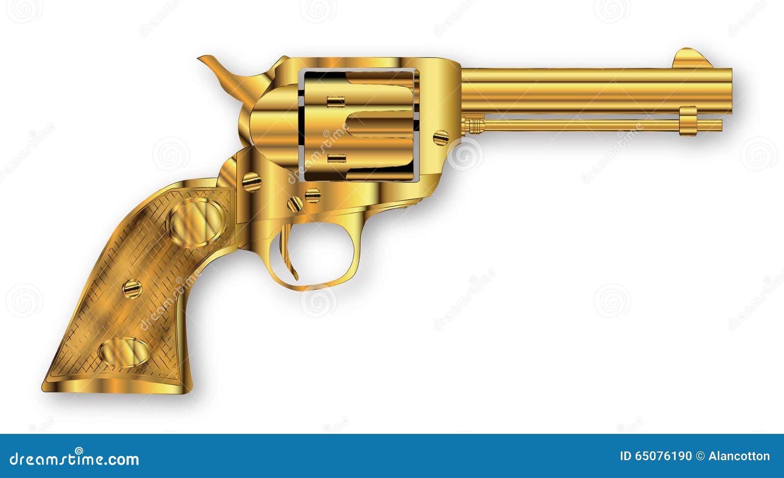 Golden Six Gun stock illustration. Illustration of wrangler - 65076190