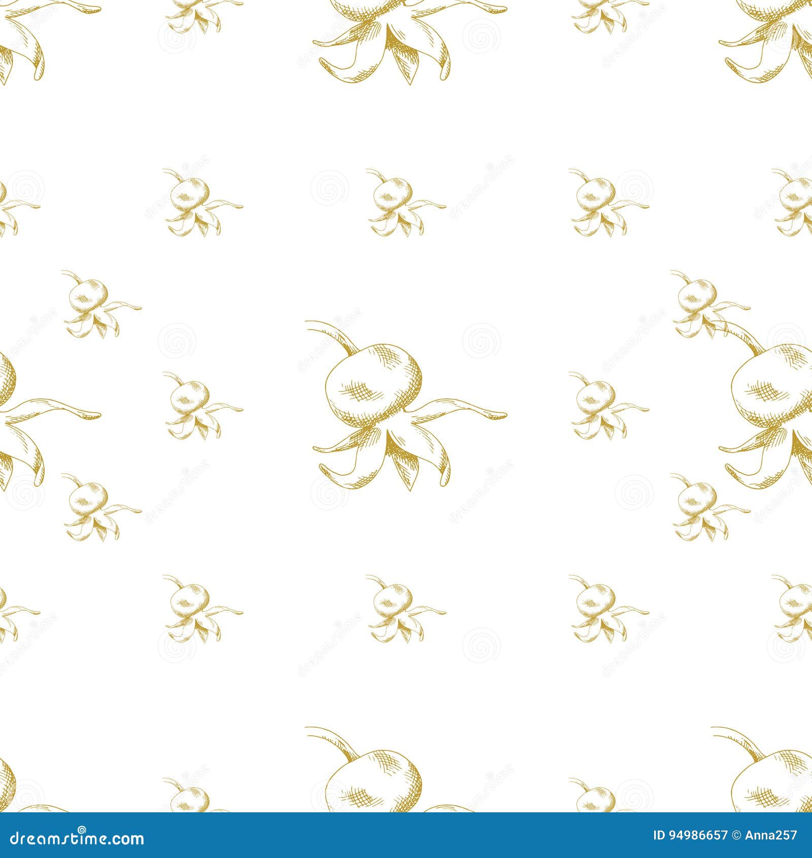 Golden Sketch Briar Decor Seamless Pattern Stock Vector - Illustration ...