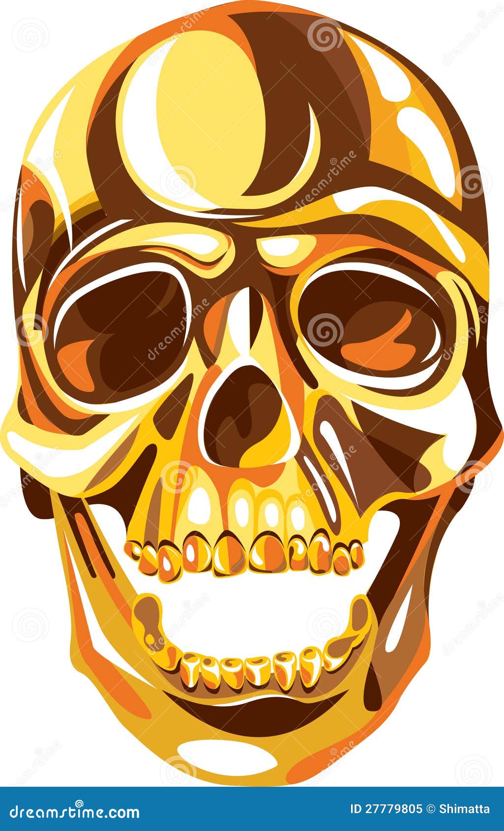 Golden Skull With Scarlet Eyes Stock Image | CartoonDealer.com #277962715