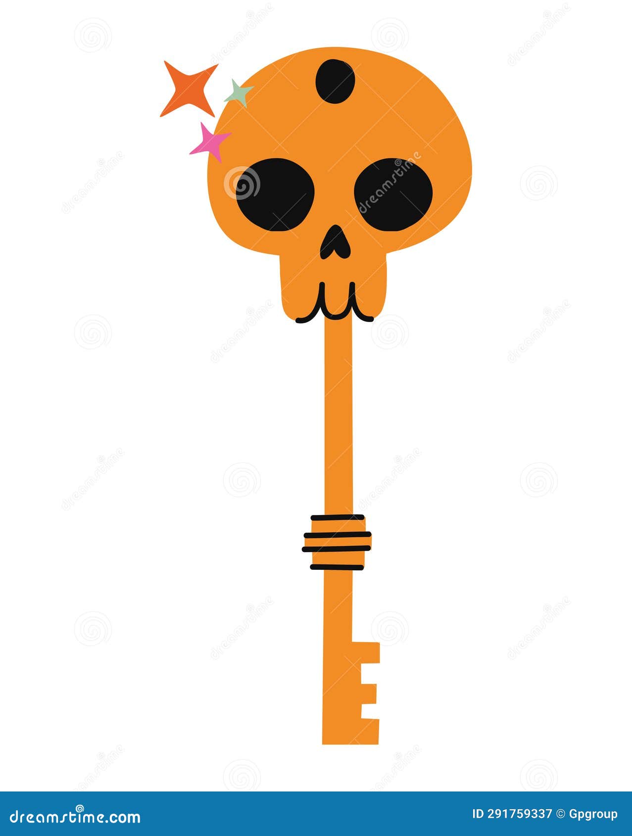 Golden skull key stock vector. Illustration of secret - 291759337