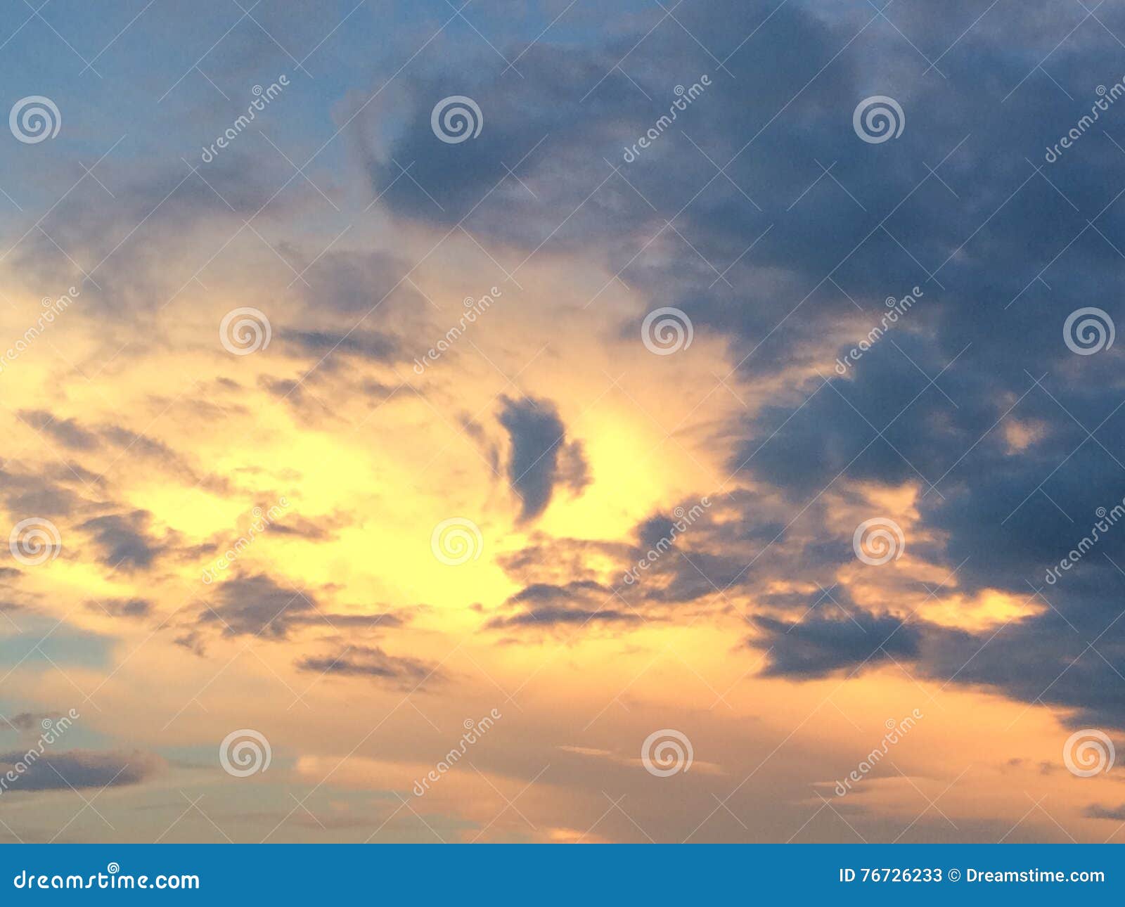 Golden Sky stock image. Image of cloud, golden, gold - 76726233
