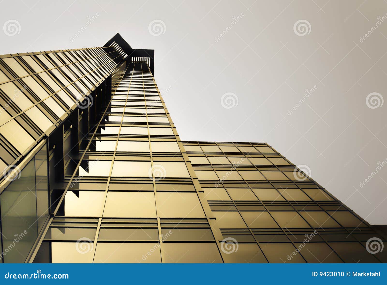 Golden Skyscraper stock photo. Image of bronze, line, monotone - 9423010
