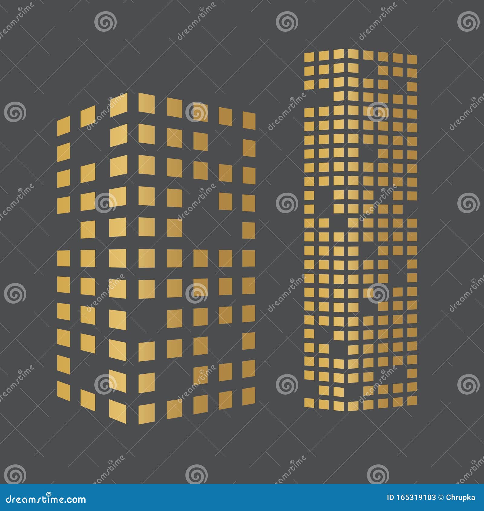 Golden Skyscraper Buildings Icon Stock Vector - Illustration of graphic ...