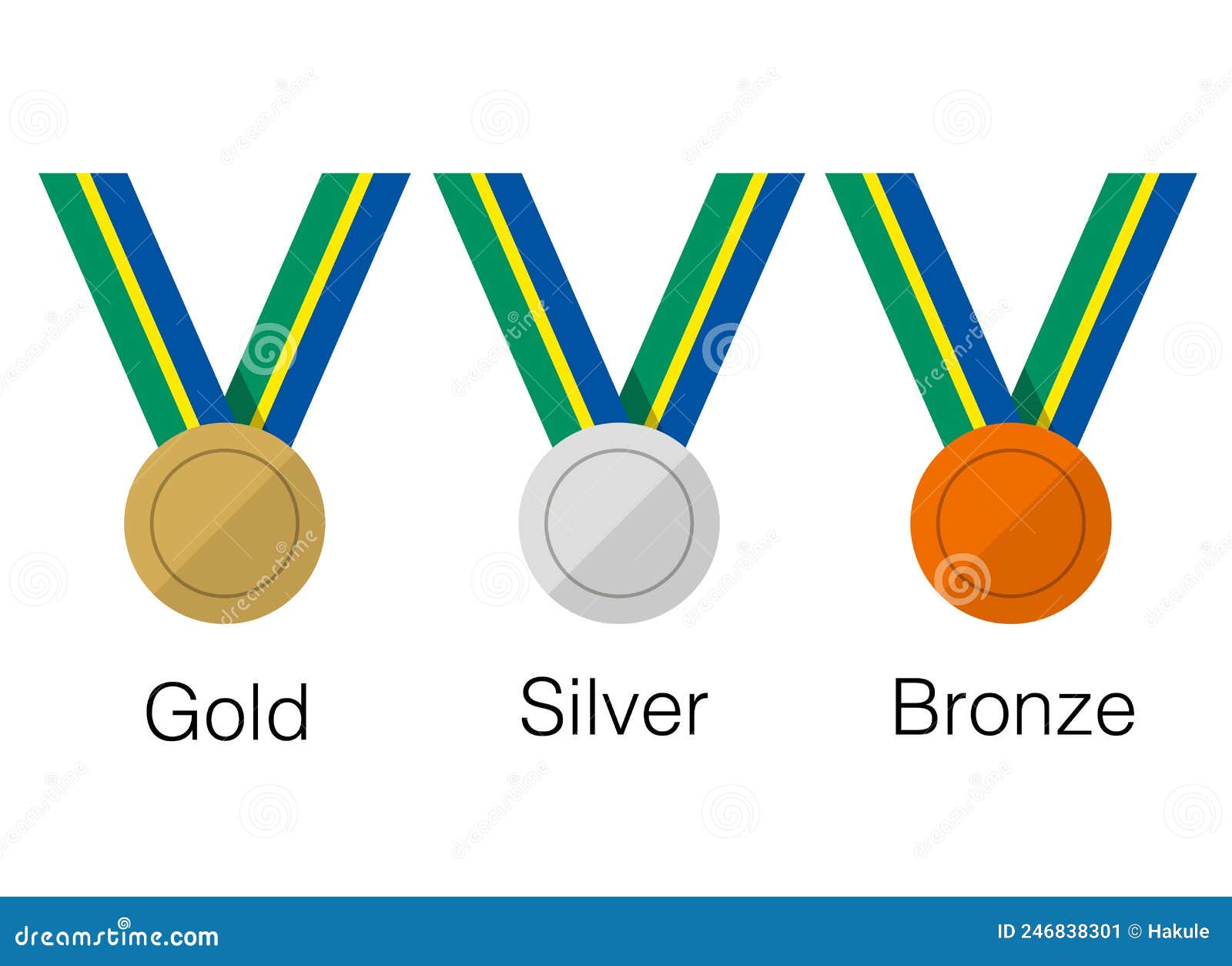Golden Sliver Medals for Winners Vector Illustration Stock Vector ...