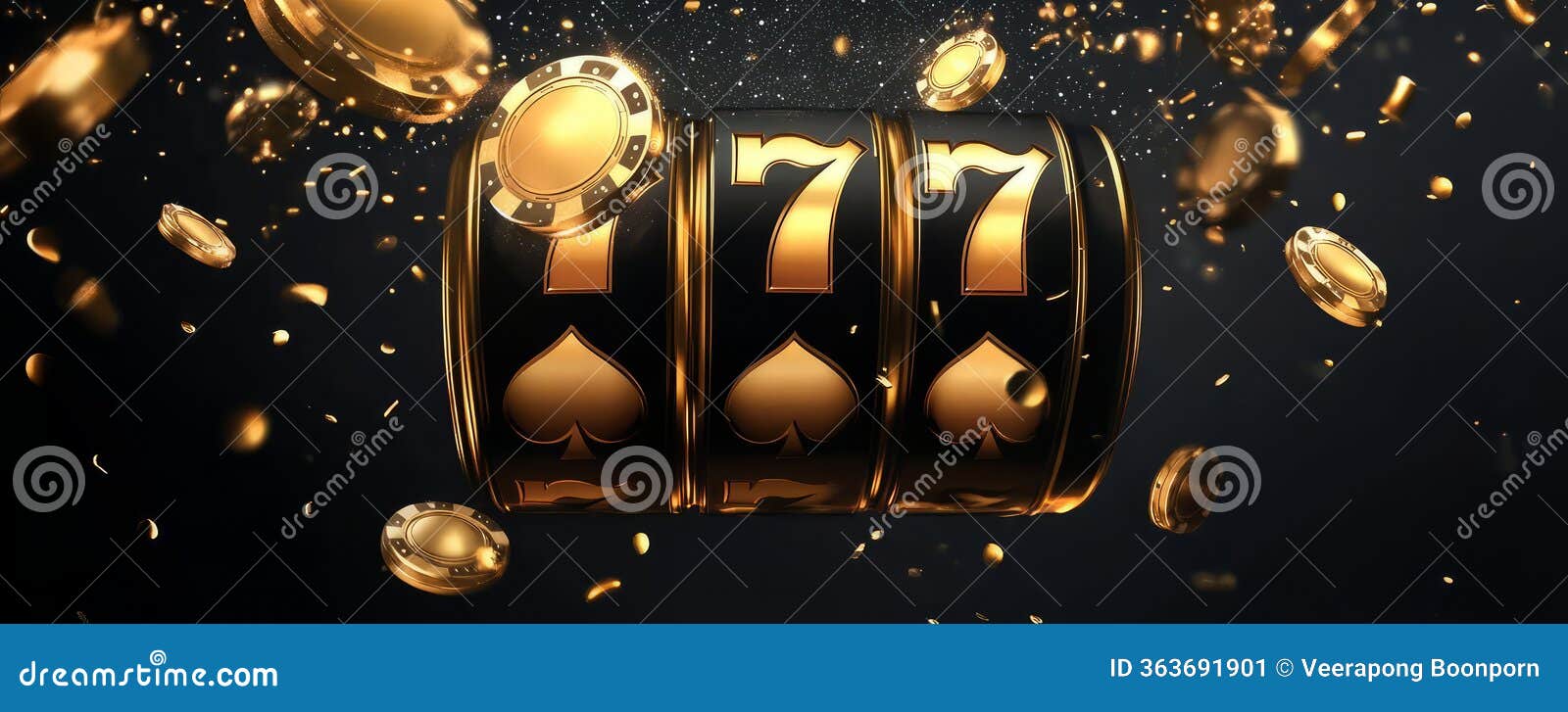 Three Sevens, Playing Cards, Isolated On A White Background. Poker ...