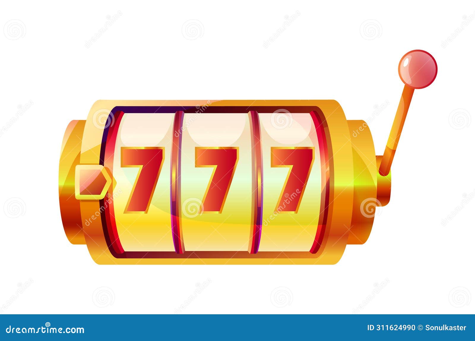 A Golden Slot Machine 777 stock illustration. Illustration of play ...