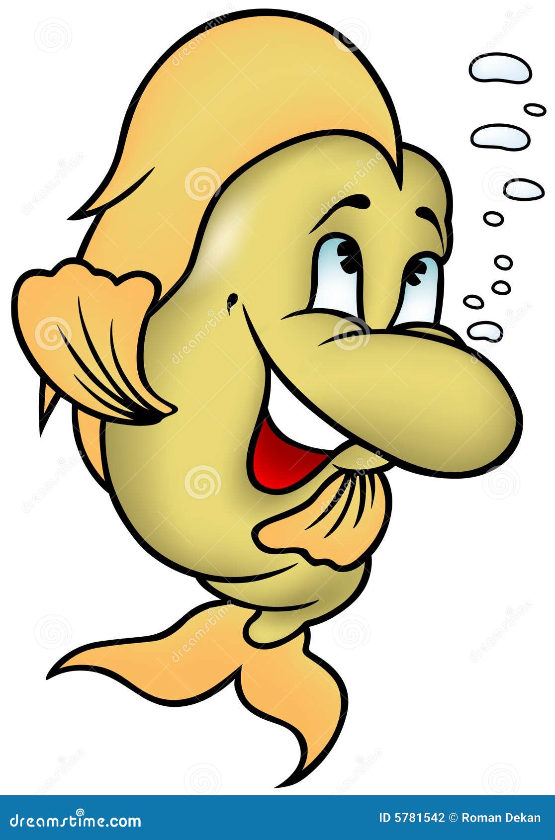 Golden Smiling Fish stock vector. Illustration of grotesque - 5781542