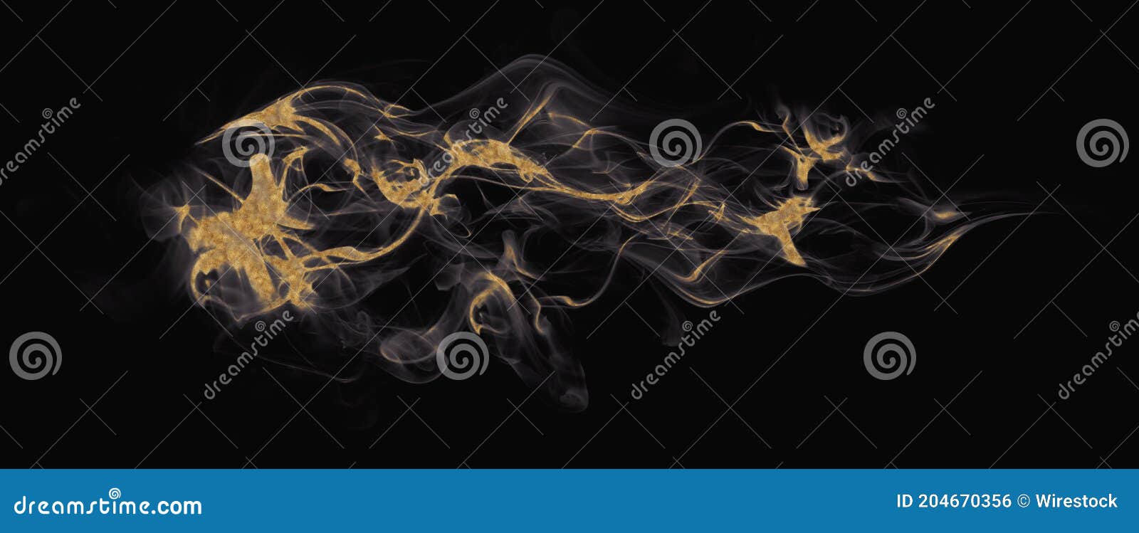Golden Smoke Pattern on a Da Stock Photo - Image of decorative, golden ...
