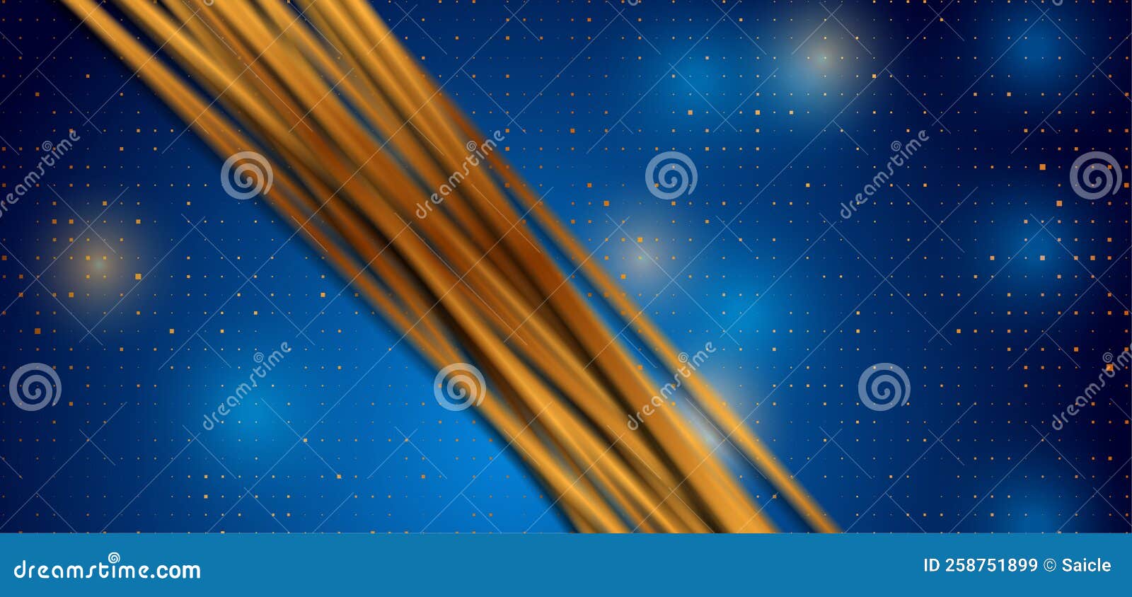 Golden Smooth Lines and Shiny Dots Abstract Background Stock Vector ...