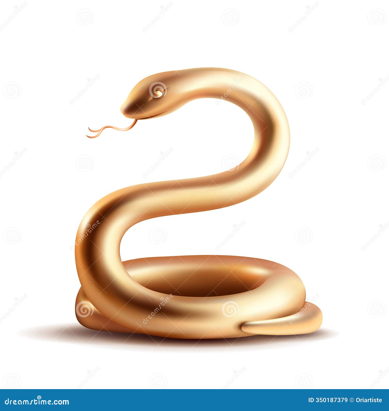 Golden Snake Statue In Temple Ai Generated 2025 Illustration Royalty ...