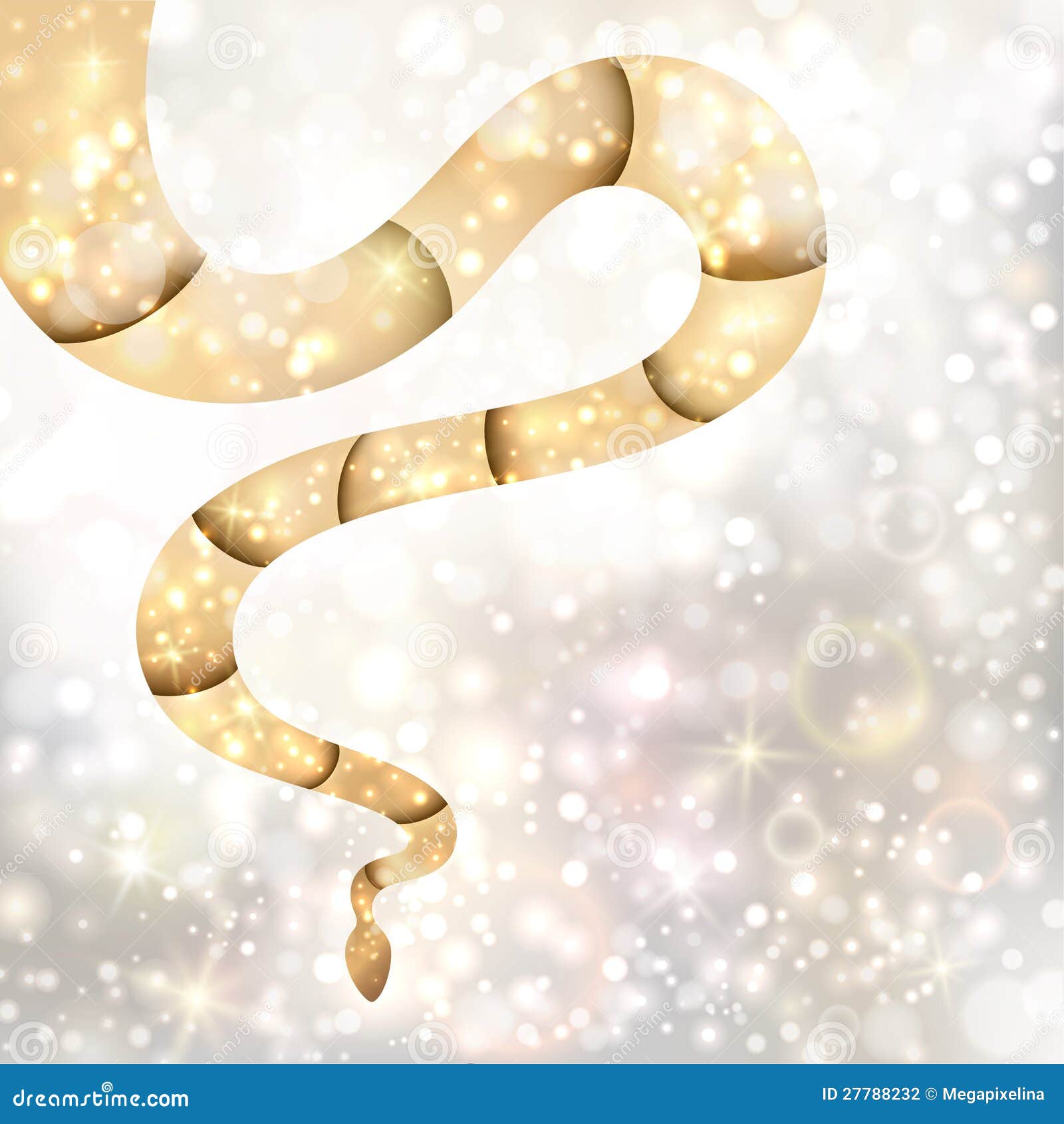 Golden Snake Frame. Cartoon Snake Curled In A Ring | CartoonDealer.com ...