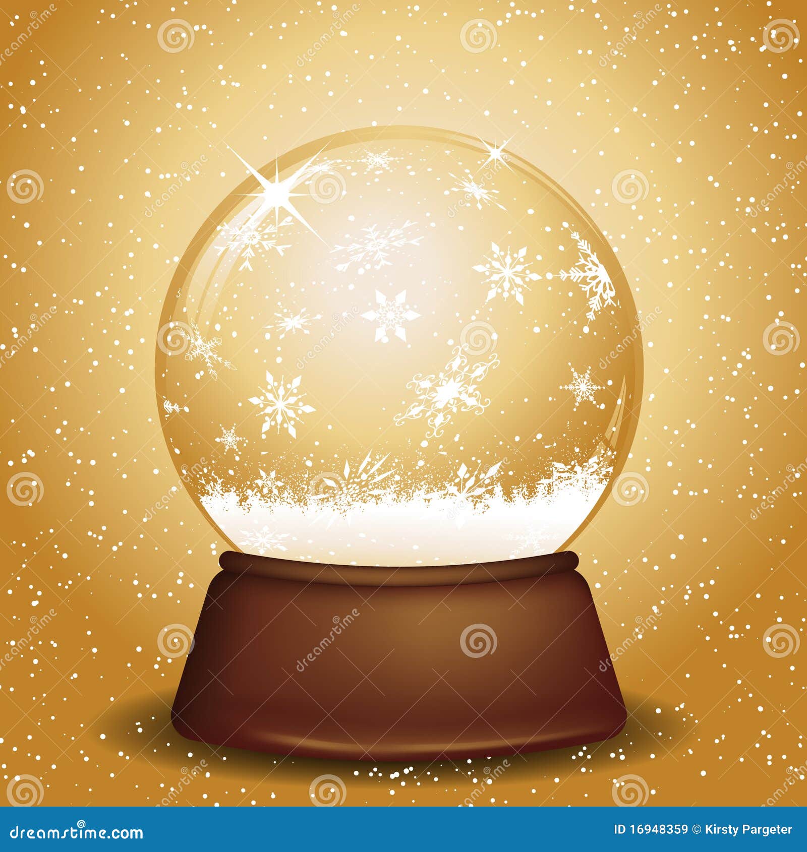Golden snow globe stock vector. Illustration of snow - 16948359