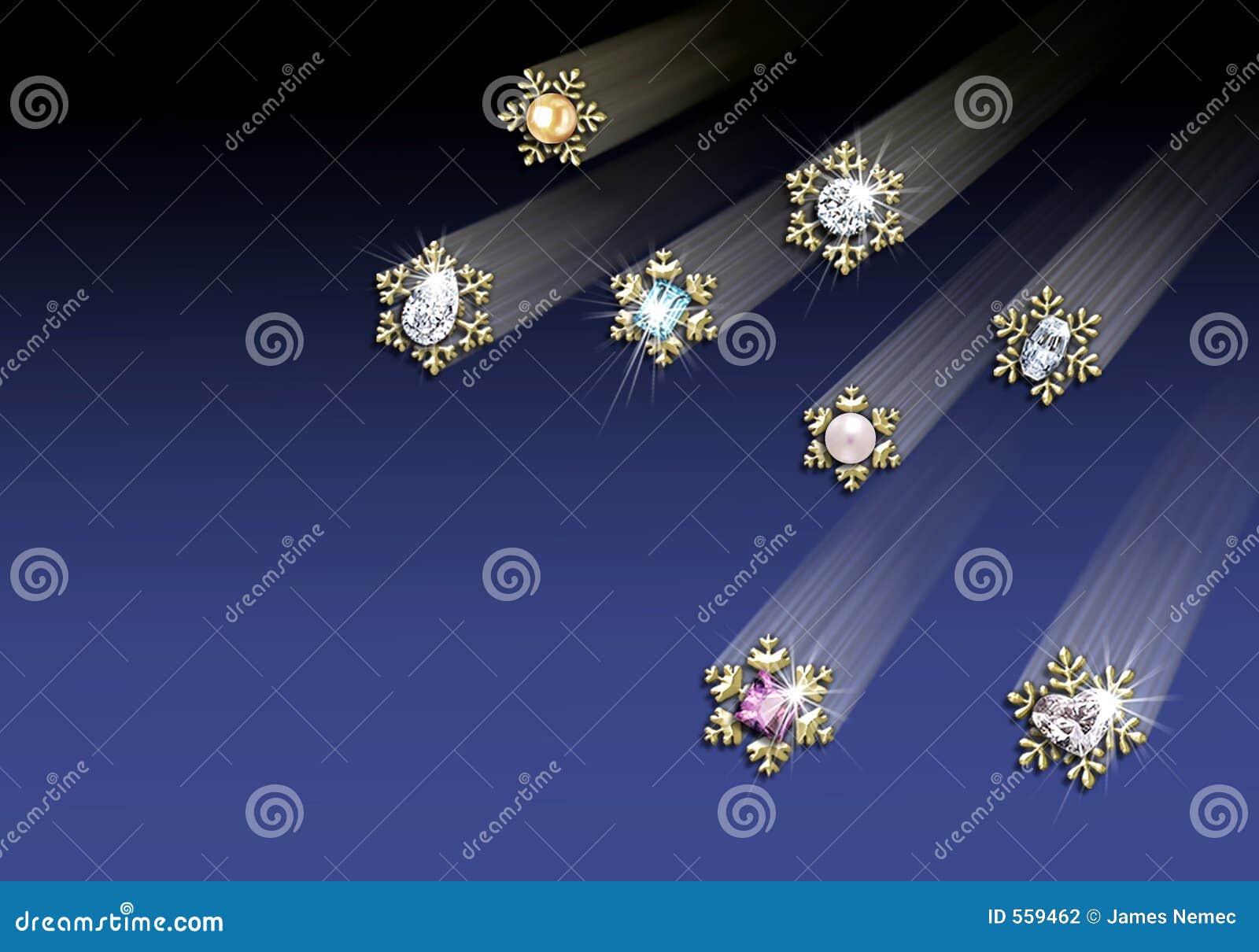 GOLDEN SNOWFLAKE BORDER W/JEWELS Stock Illustration - Illustration of ...