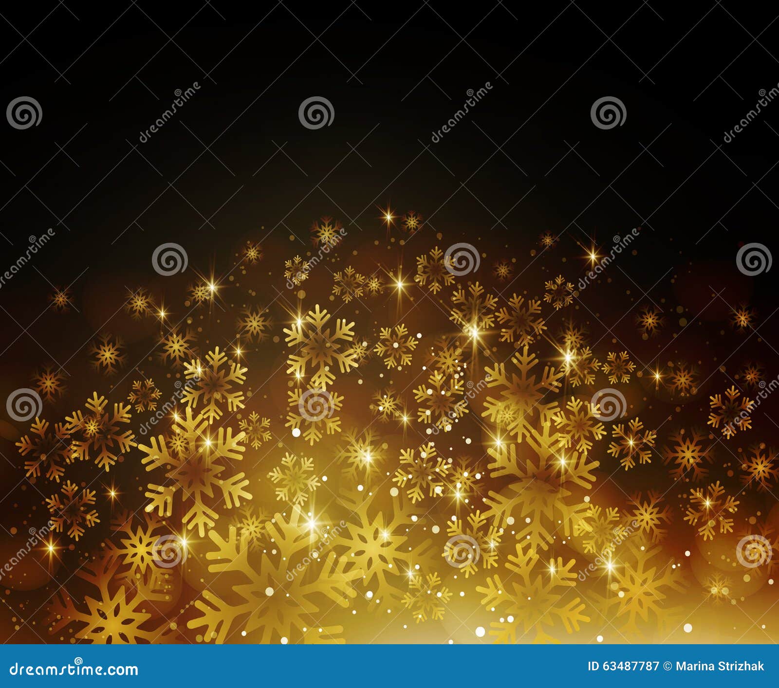 Golden Snowflake on a Dark Background Stock Vector - Illustration of ...
