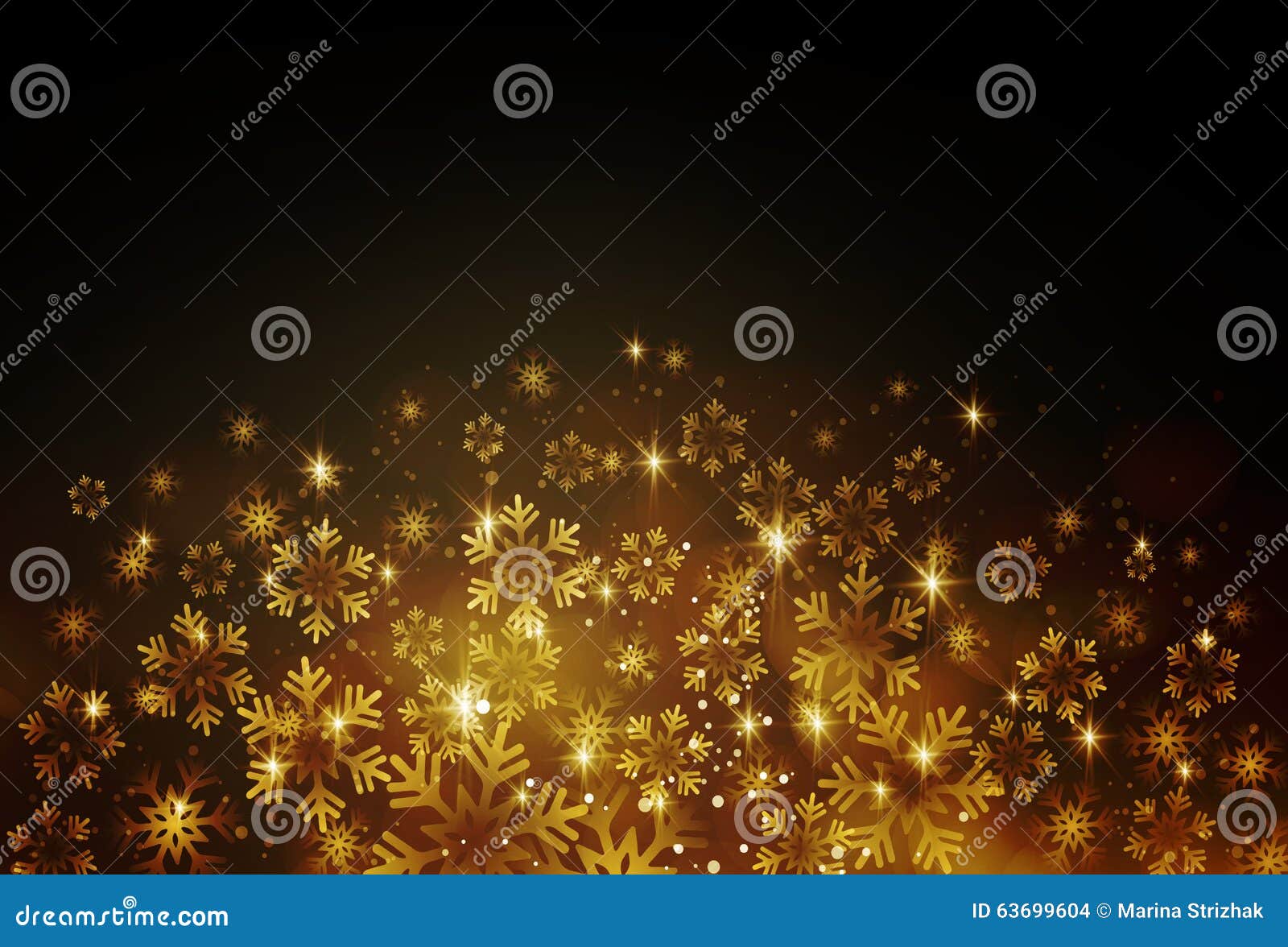 Golden Snowflake on a Dark Background Stock Vector - Illustration of ...