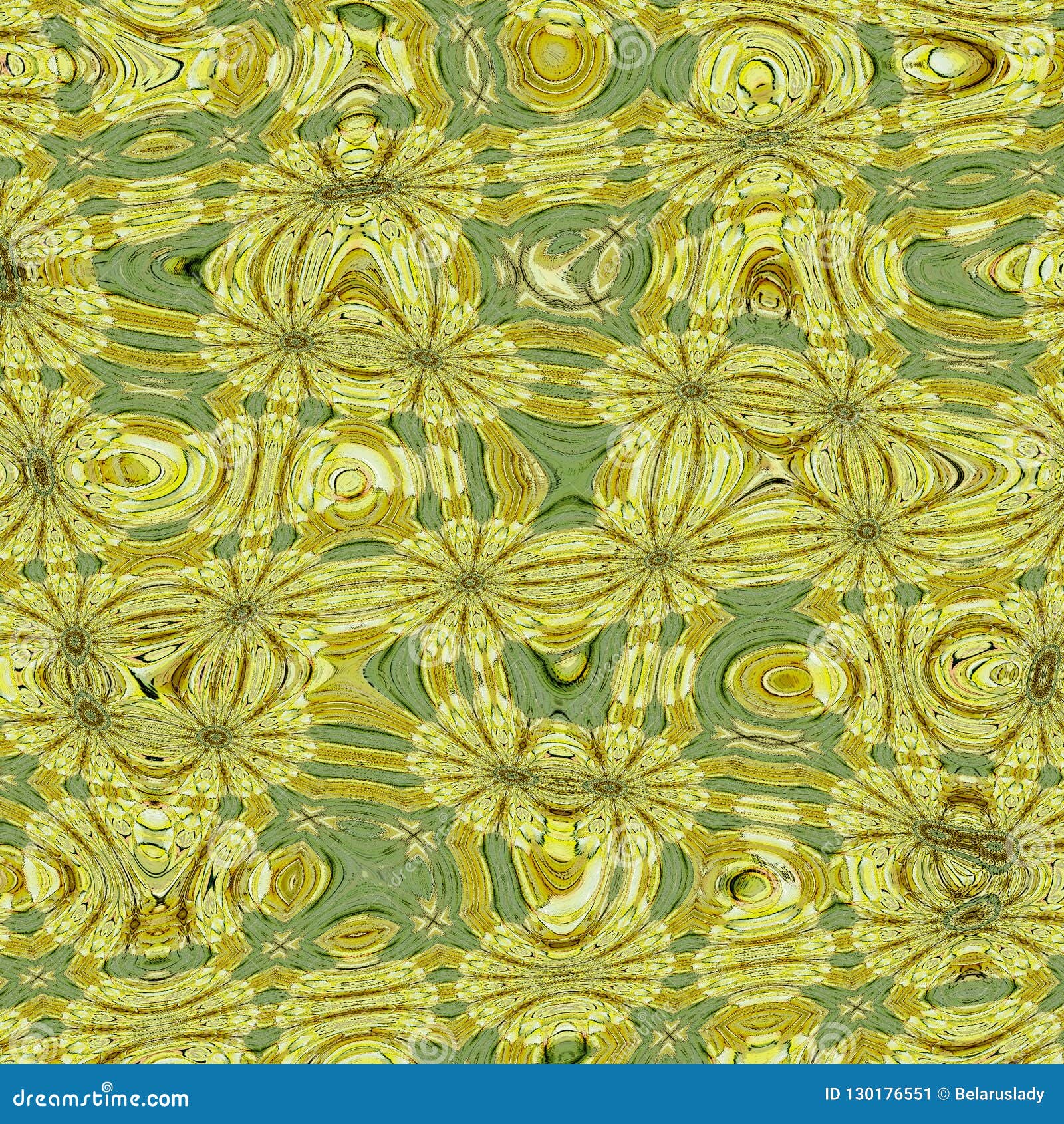 Golden Snowflakes Abstract Continuous Pattern Stock Illustration ...