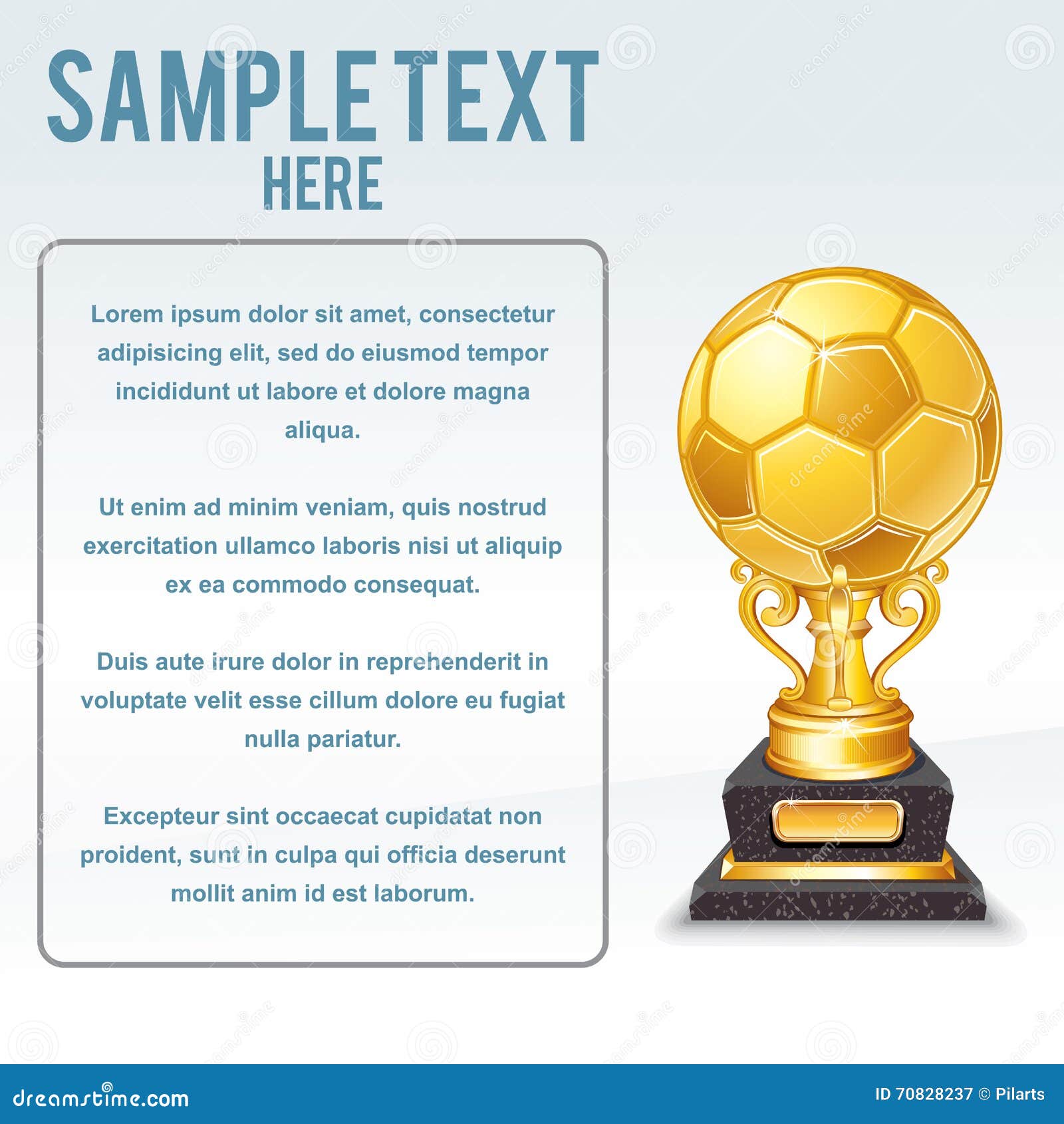 Golden Soccer Cup Vector. Ready for Your Text Stock Vector ...