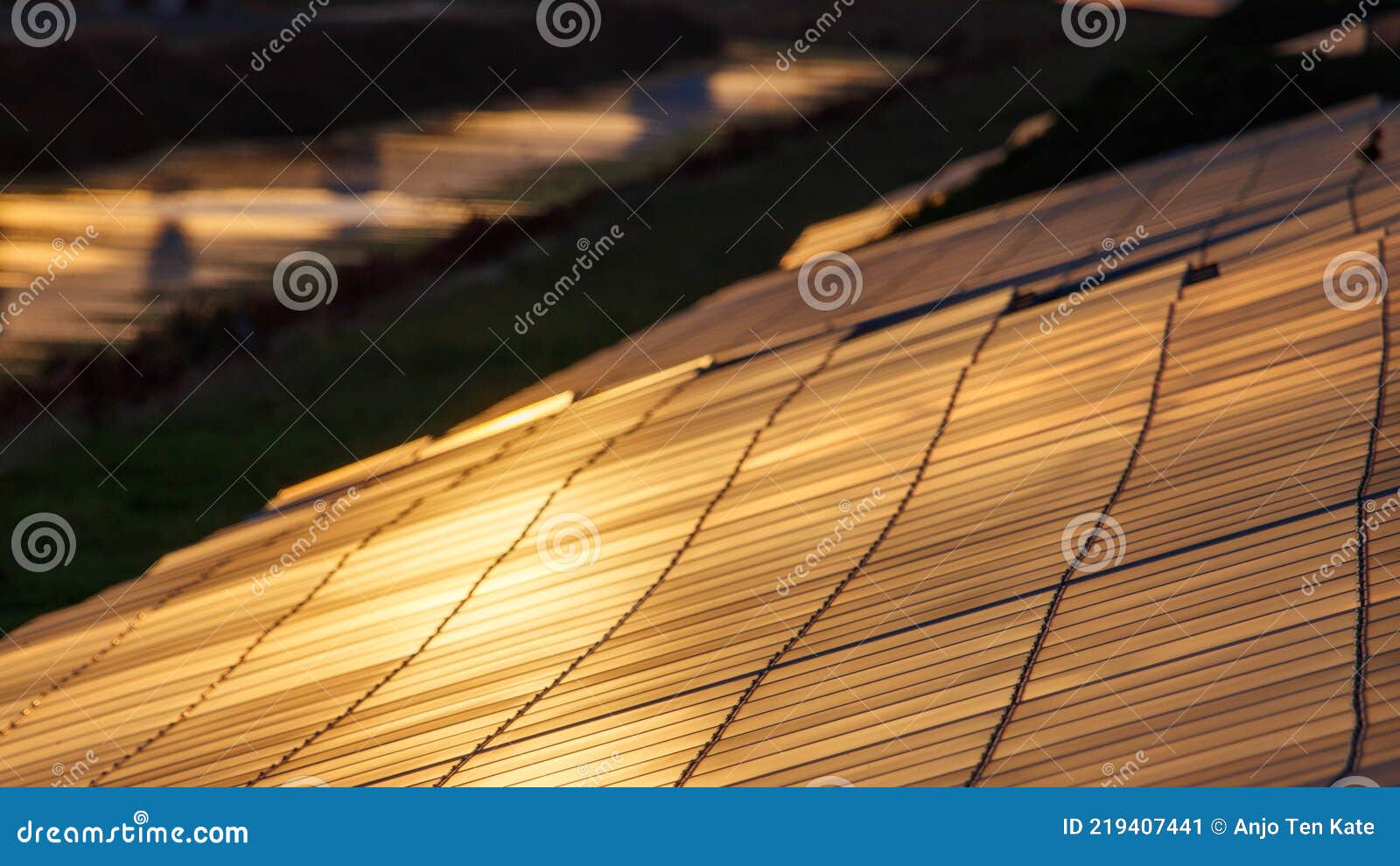 Golden Solar panels stock image. Image of alternative - 219407441