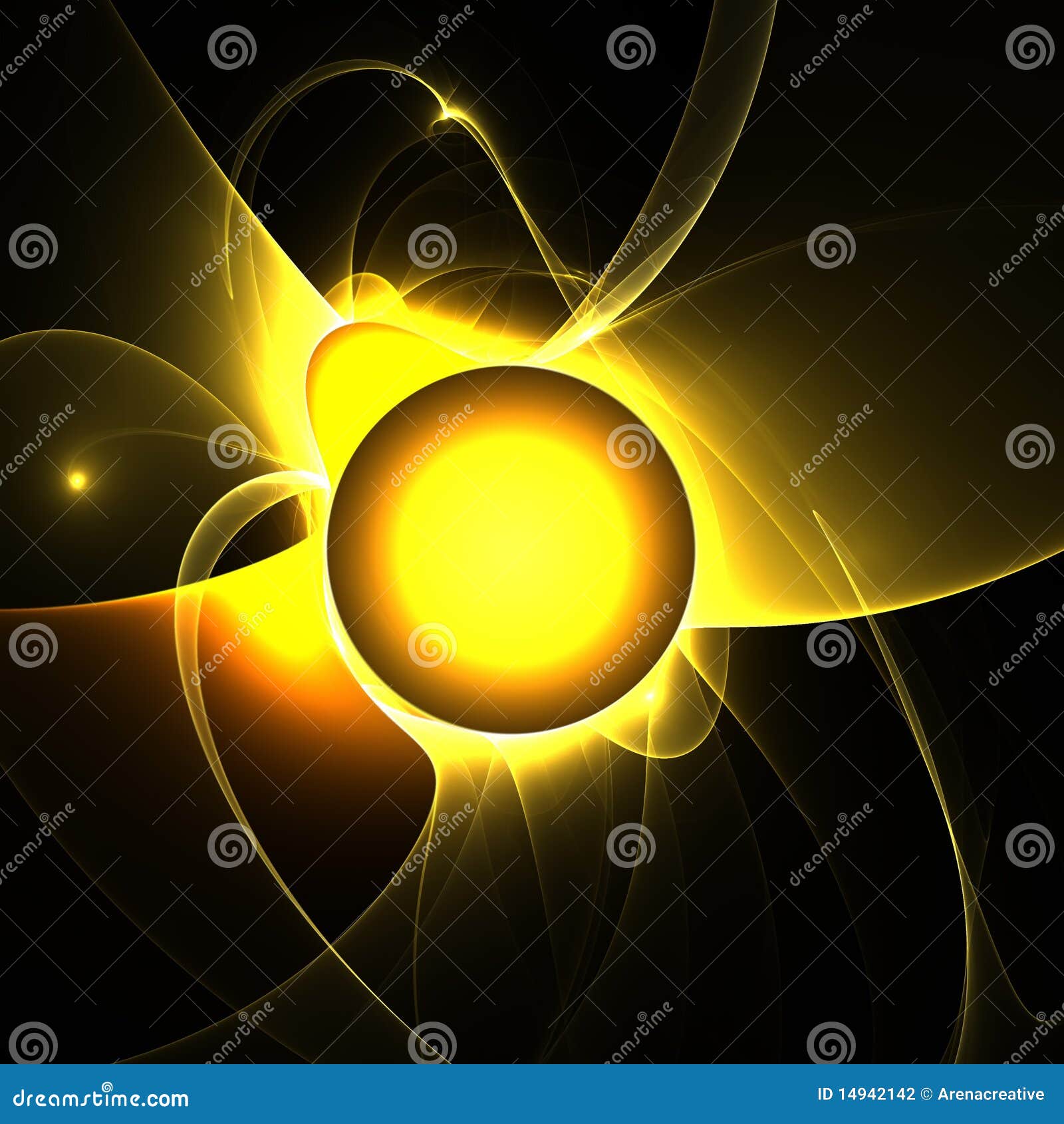 Golden Solar Sphere stock illustration. Illustration of ball - 14942142