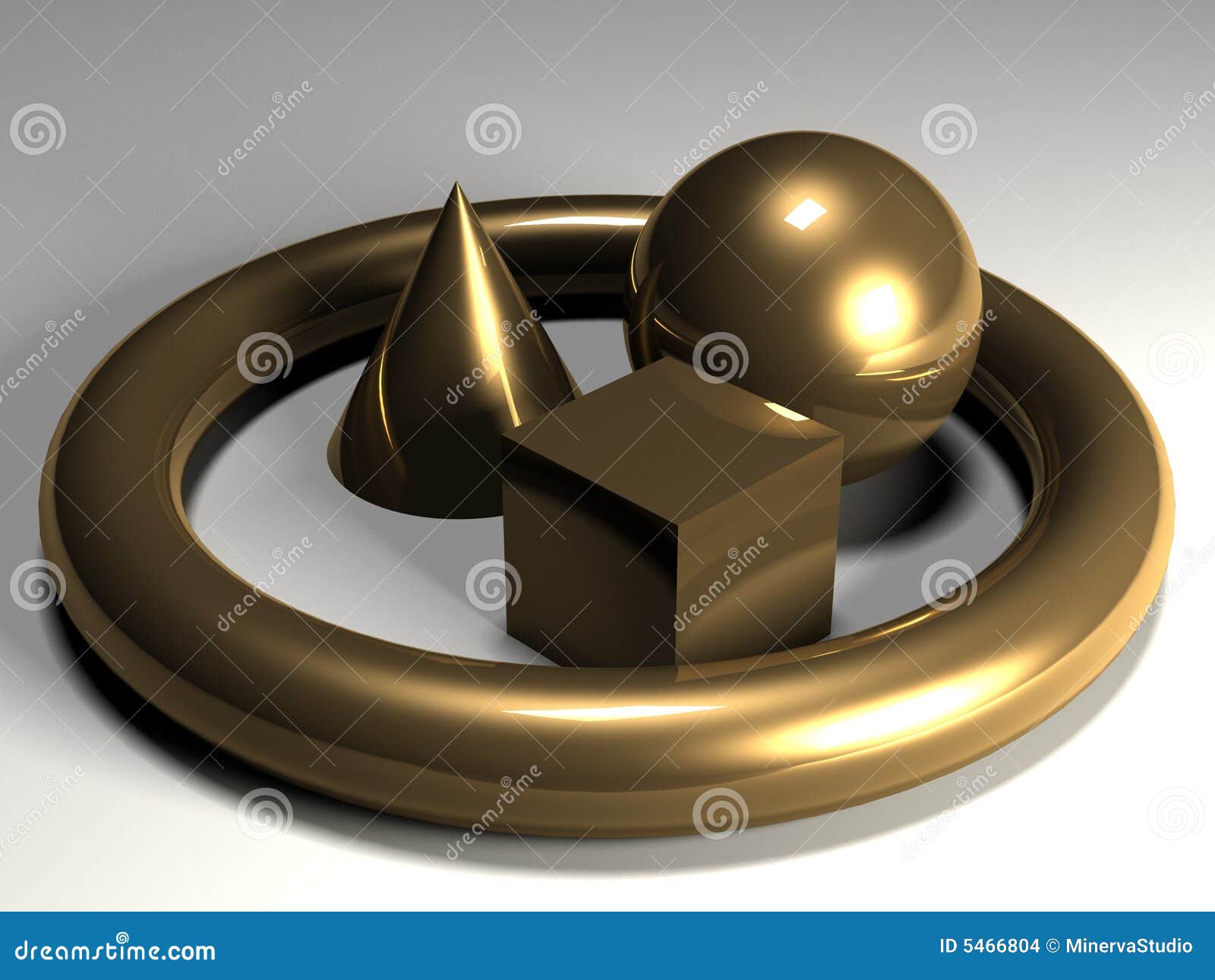 Golden Solids stock illustration. Illustration of torus - 5466804